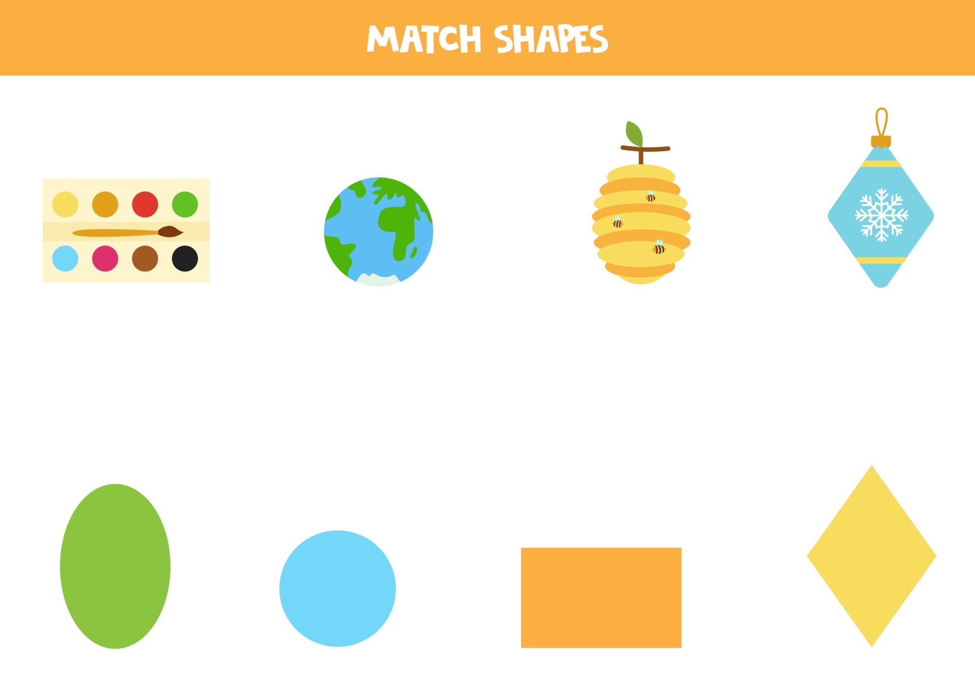 Match Shapes And Pictures Worksheet For Kids 2788409 Vector Art At match-shapes-and-pictures-worksheet-for-kids-2788409-vector-art-at