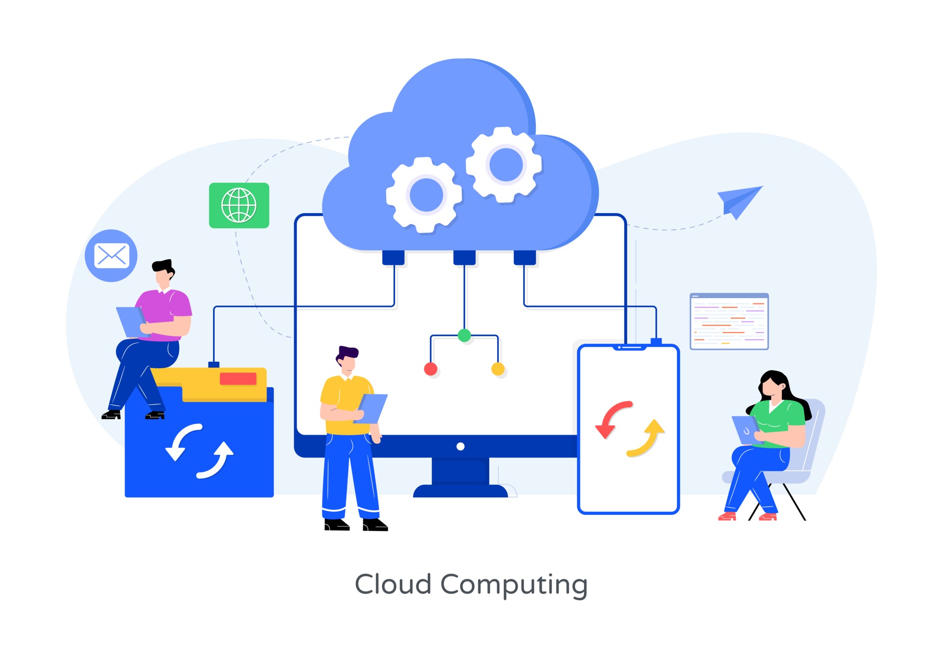 Cloud Computing and Networking 2800089 Vector Art at Vecteezy