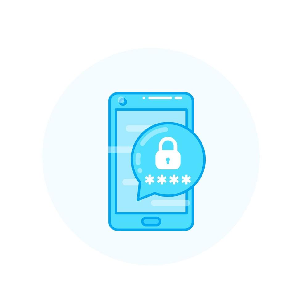 Mobile Security Password Access Authentication Via Smartphone Vector Icon 2800255 Vector Art