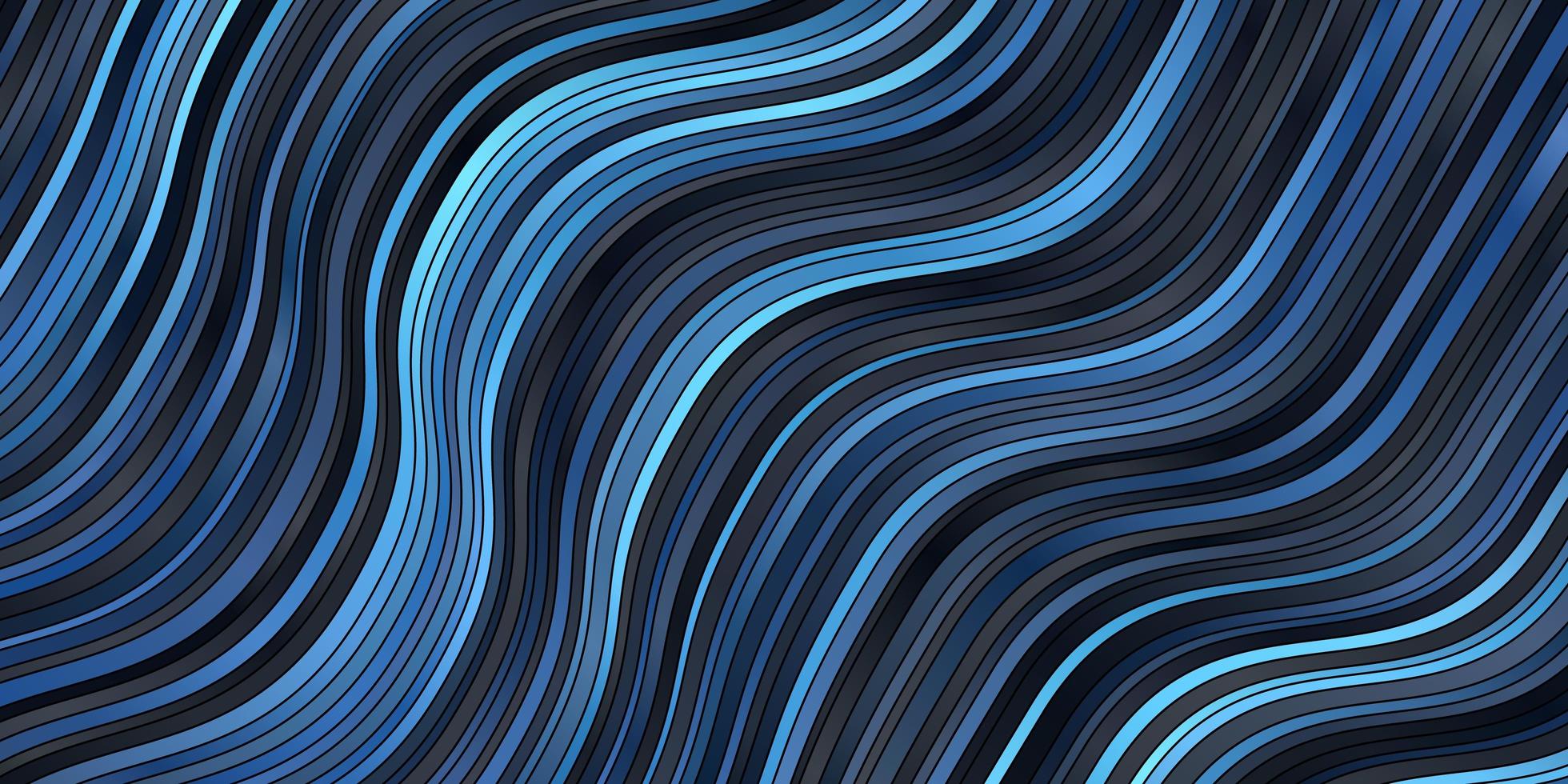 Light Blue Vector Background With Lines Illustration In Halftone Style With Gradient Curves