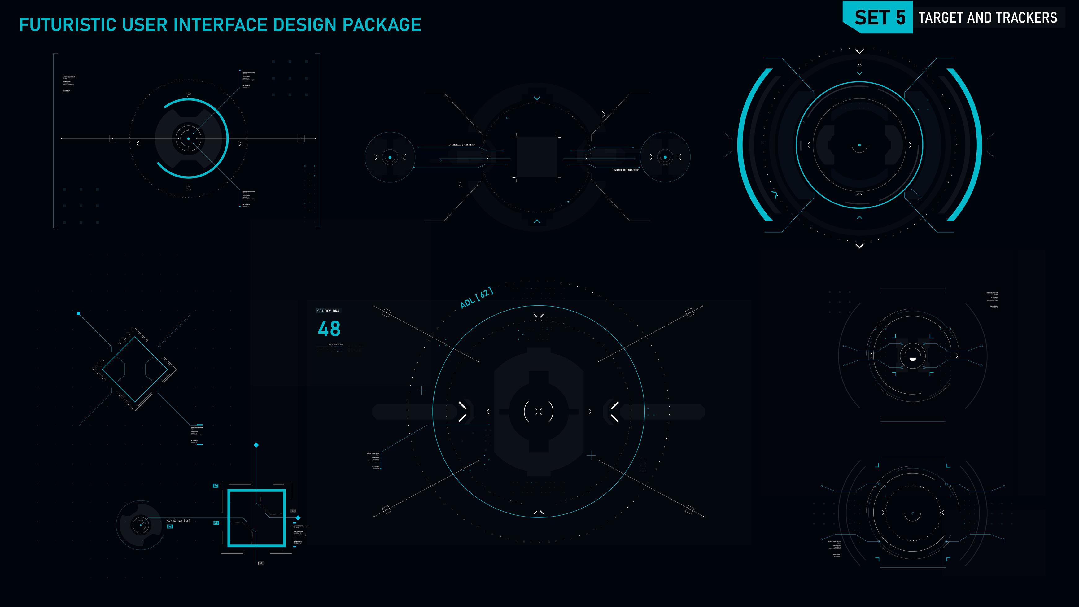 Futuristic user interface design element set 05 2804689 Vector Art at ...
