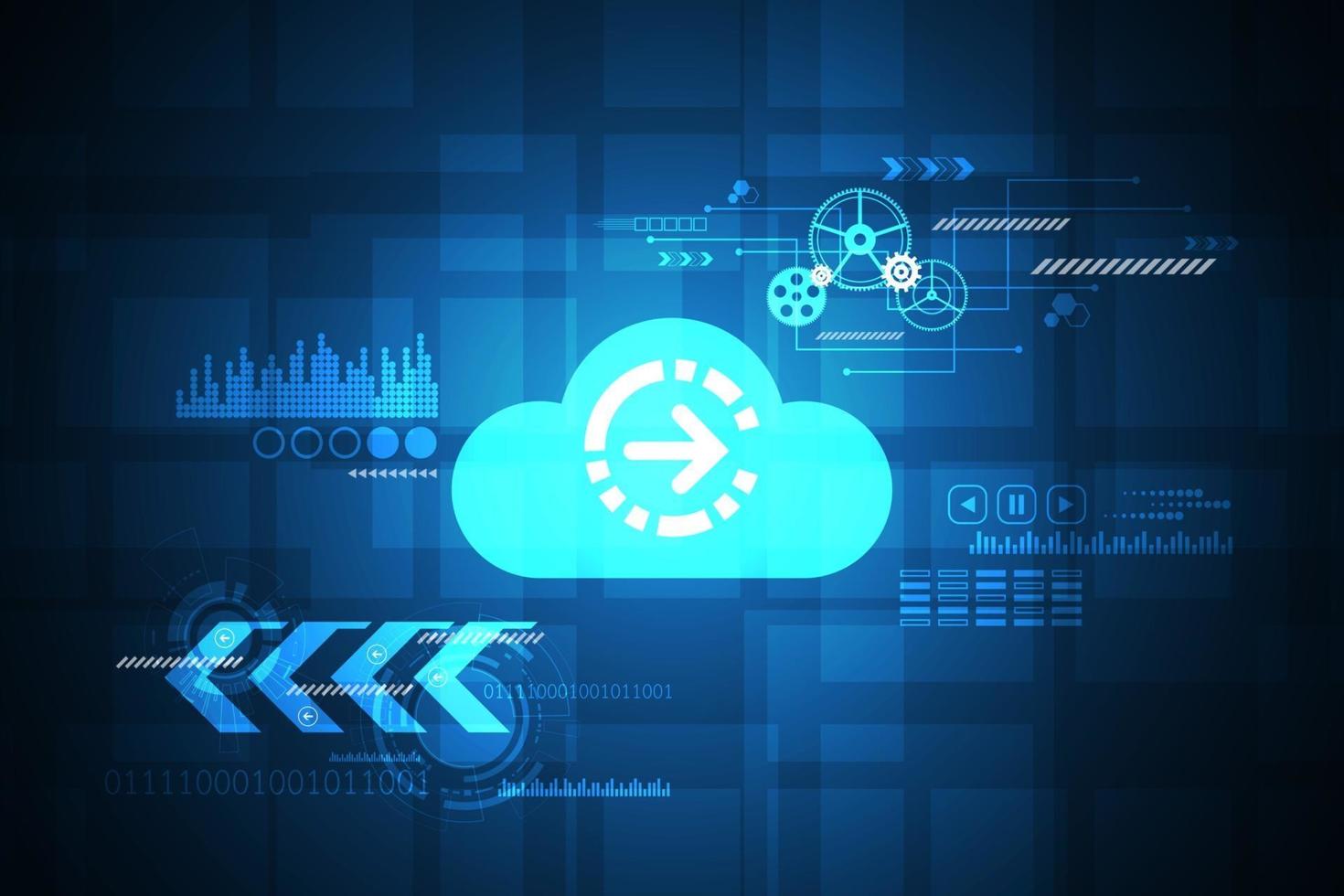 Cloud interface that shows data uploading to the internet. 2808153 Vector Art at Vecteezy