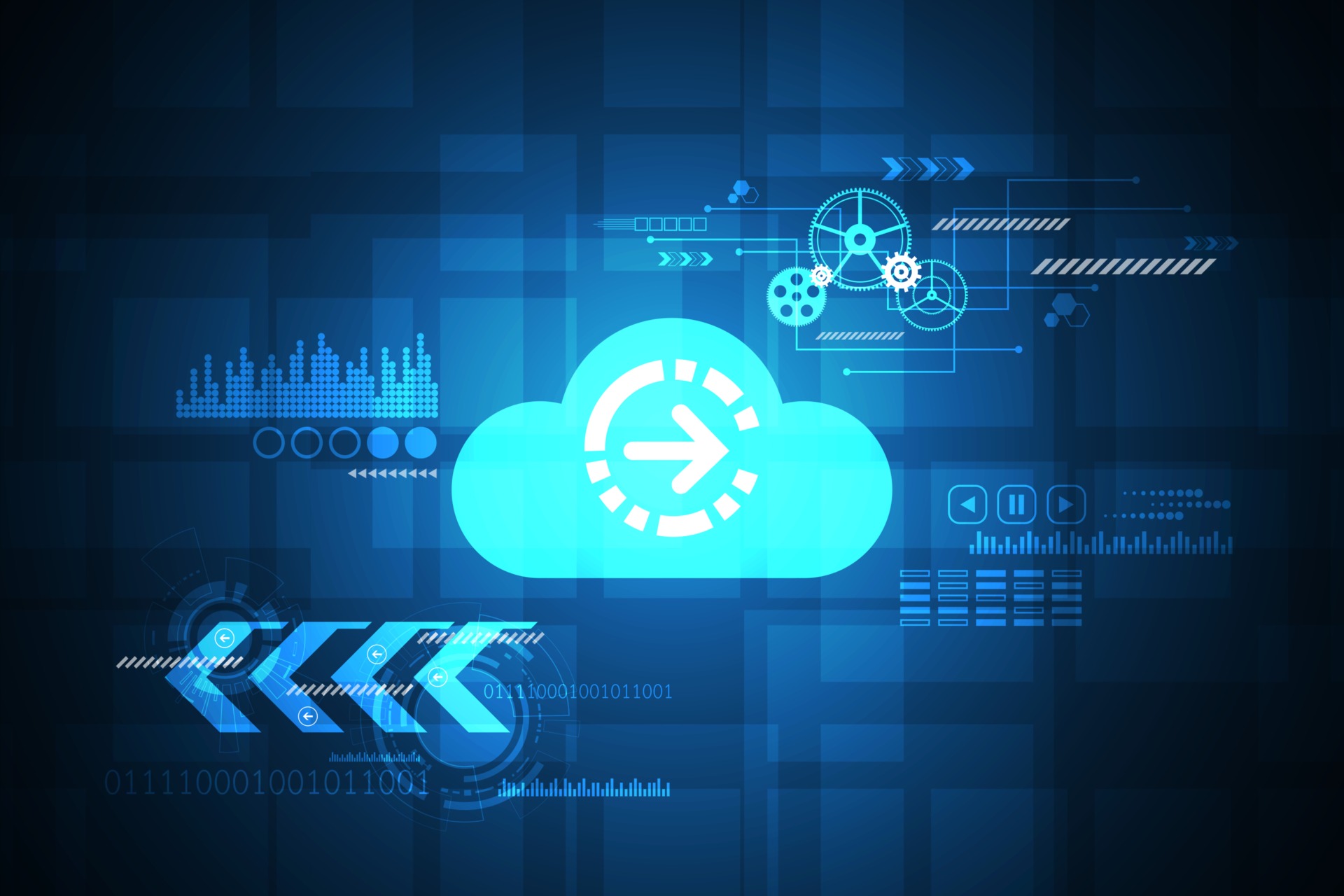 Cloud interface that shows data uploading to the internet. 2808153 Vector Art at Vecteezy