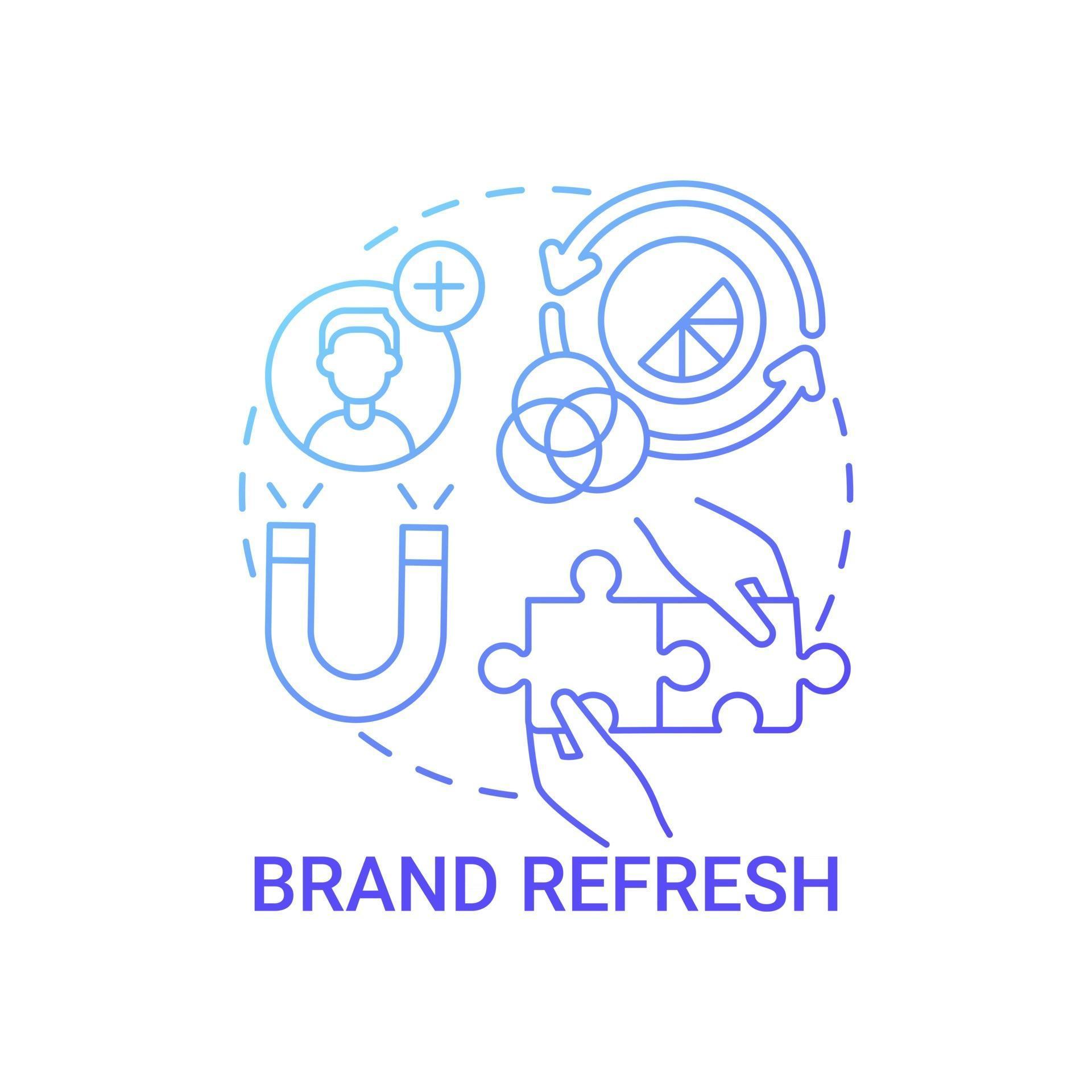Brand refresh concept icon. Brand change type abstract idea thin line ... Brand refresh concept icon. Brand change type abstract idea thin line ...