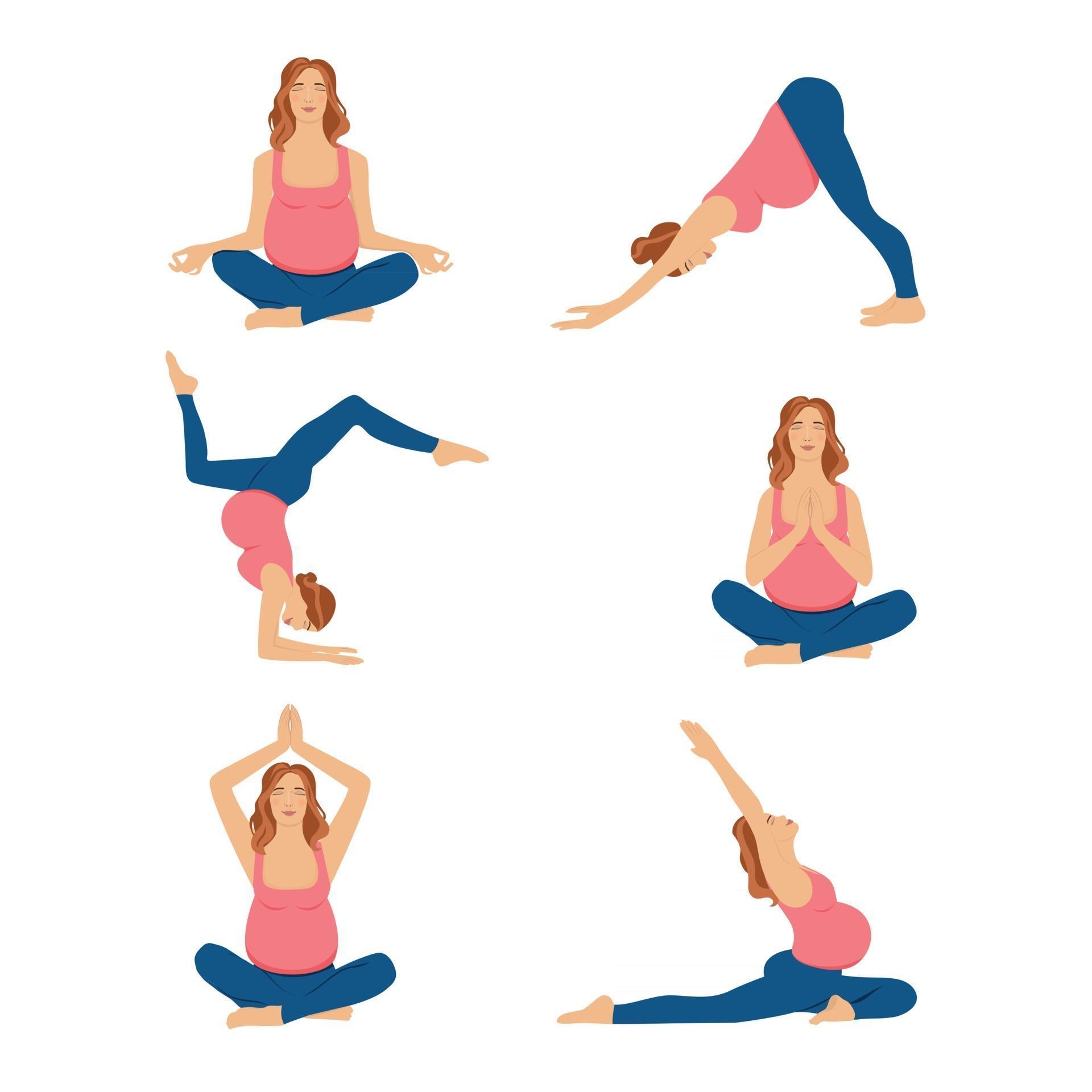 Prenatal Pregnancy Yoga Workouts Set Working Out And Fitness