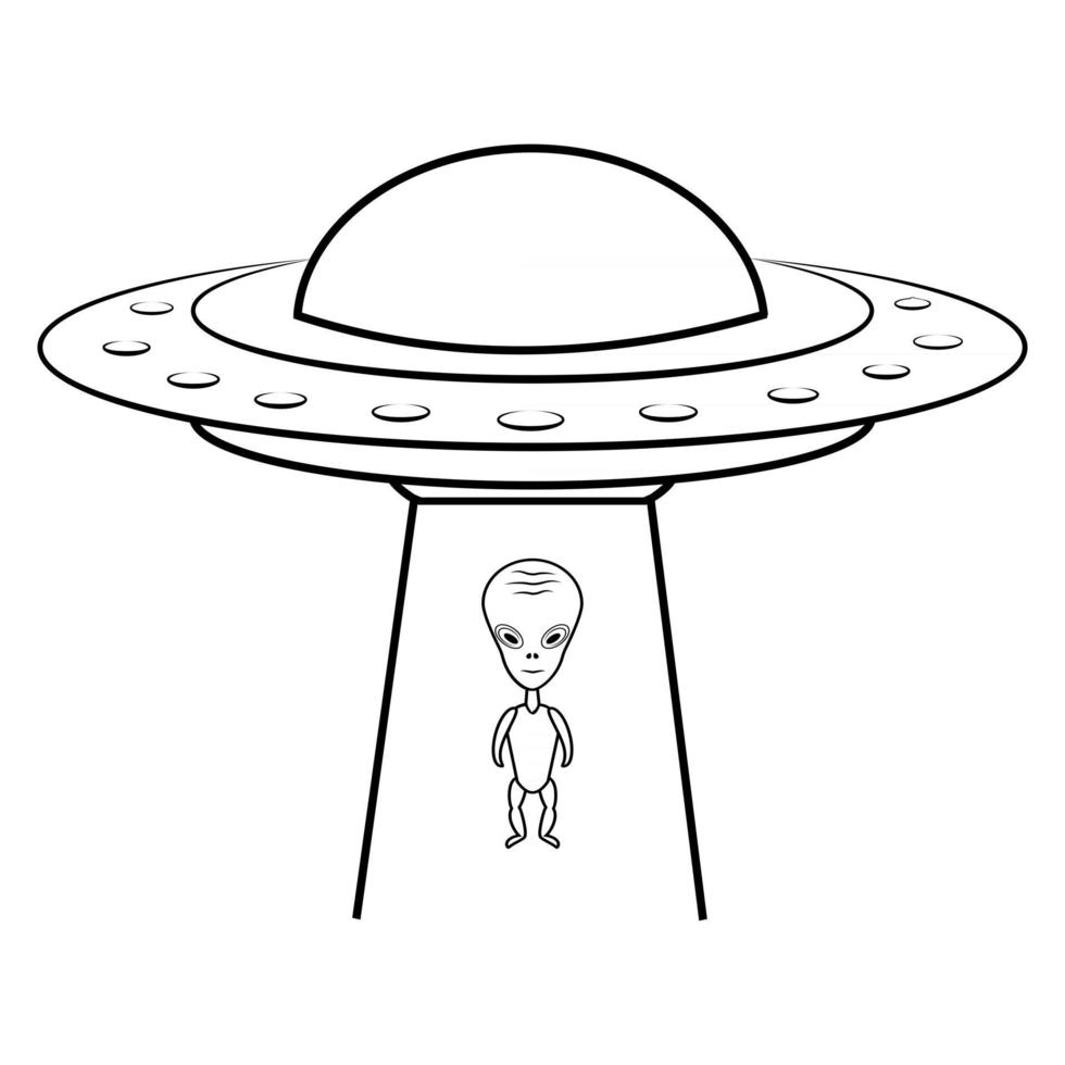 UFO icon. Outline flying spaceship with alien. Outline UFO. Flying ... UFO icon. Outline flying spaceship with alien. Outline UFO. Flying ...