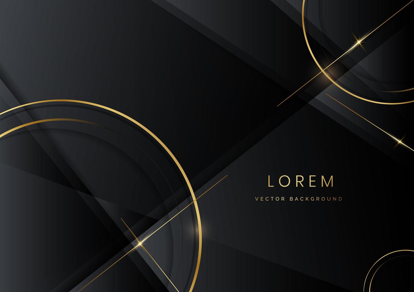 Abstract Gold Circle Lines Geometric Overlapping On Dark Background