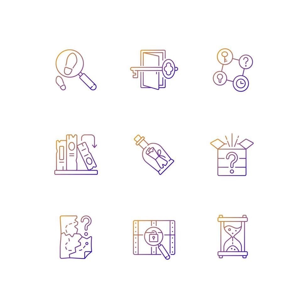 Puzzle solving gradient linear vector icons set 2820510 Vector Art at Vecteezy