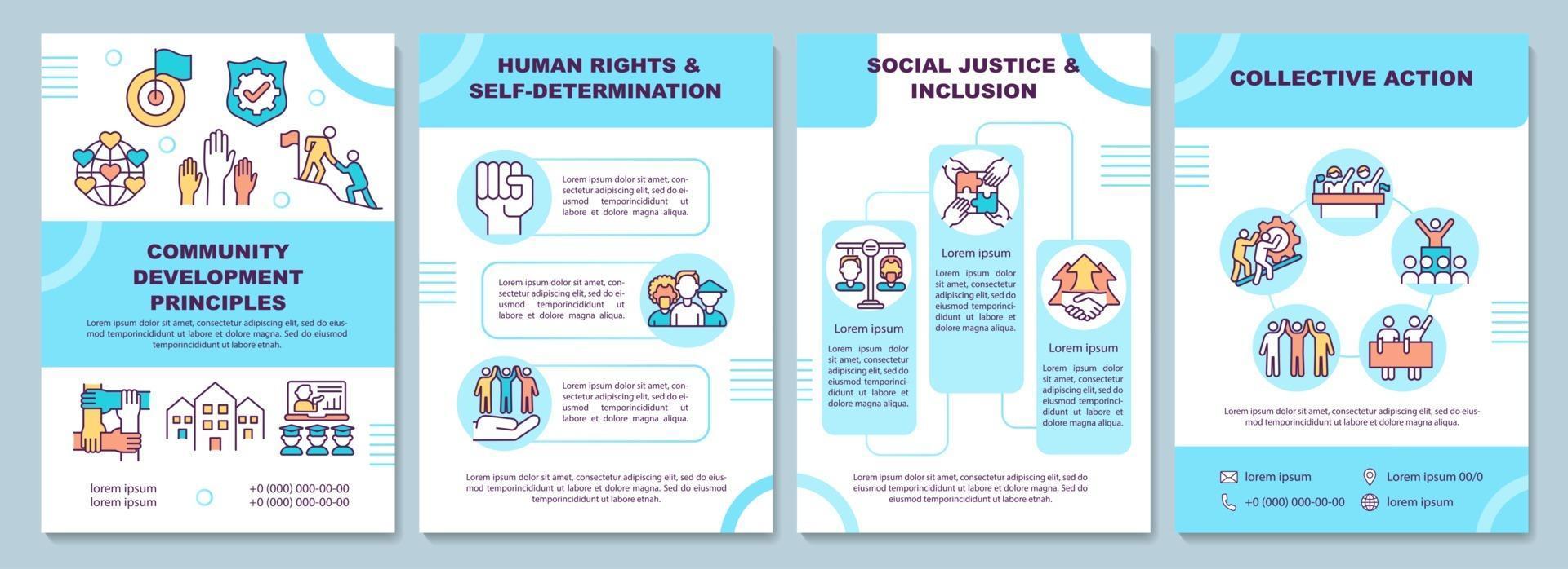 Community development principles brochure template. Flyer, booklet, leaflet print, cover design ...