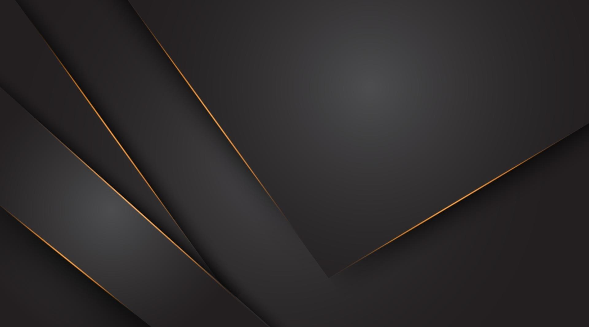 Black Abstract Layer Overlaps With Golden Lines Illustration Background