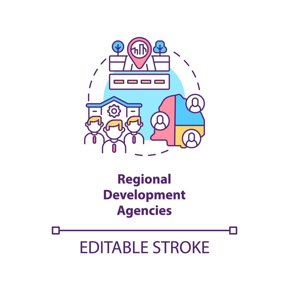 Regional development agencies concept icon. Community development ...