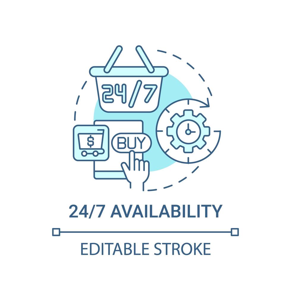 24 7 Availability Concept Icon E Marketplace Benefit Abstract Idea Thin Line Illustration