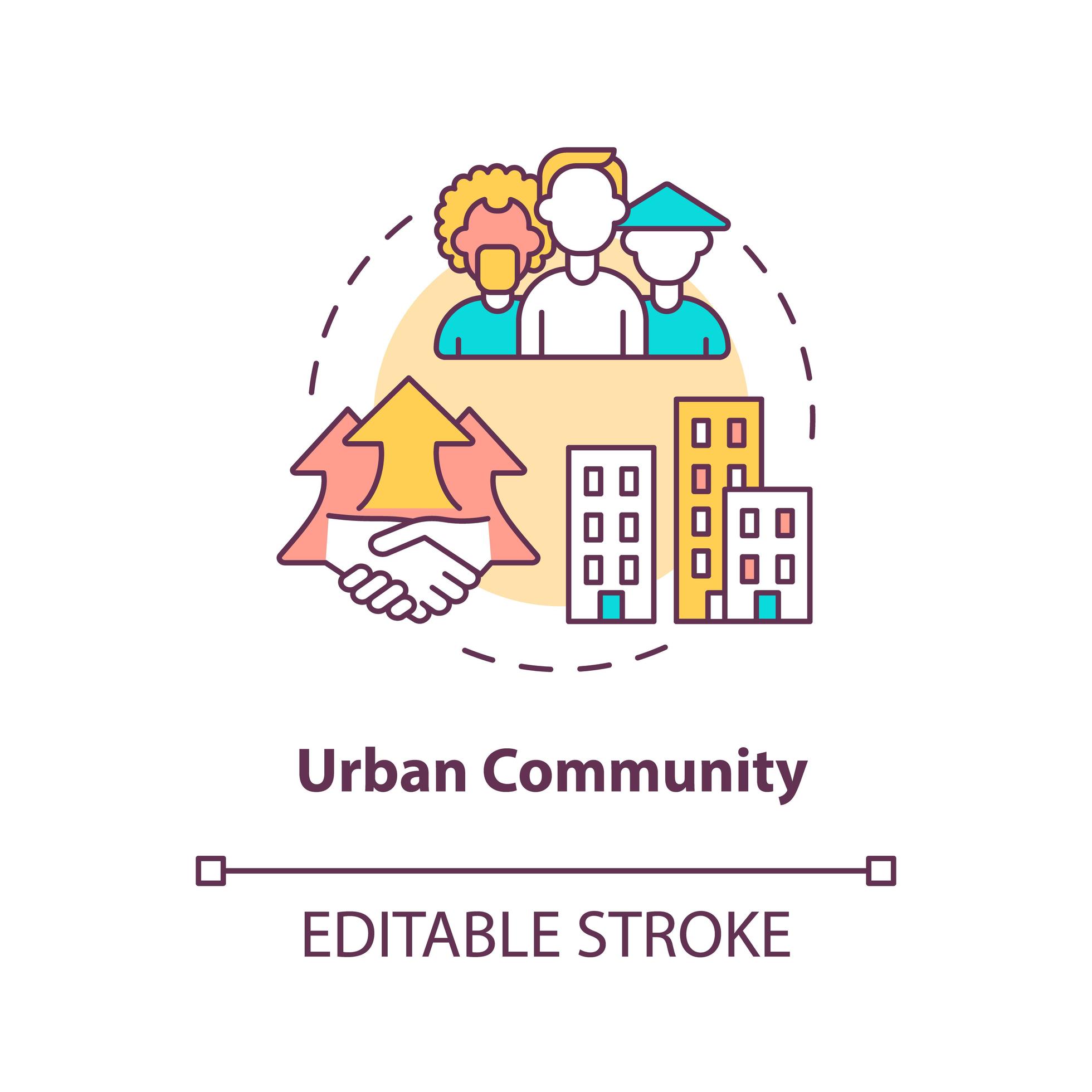Urban Community Concept Icon Communities Types Abstract Idea Thin Line Illustration Urban
