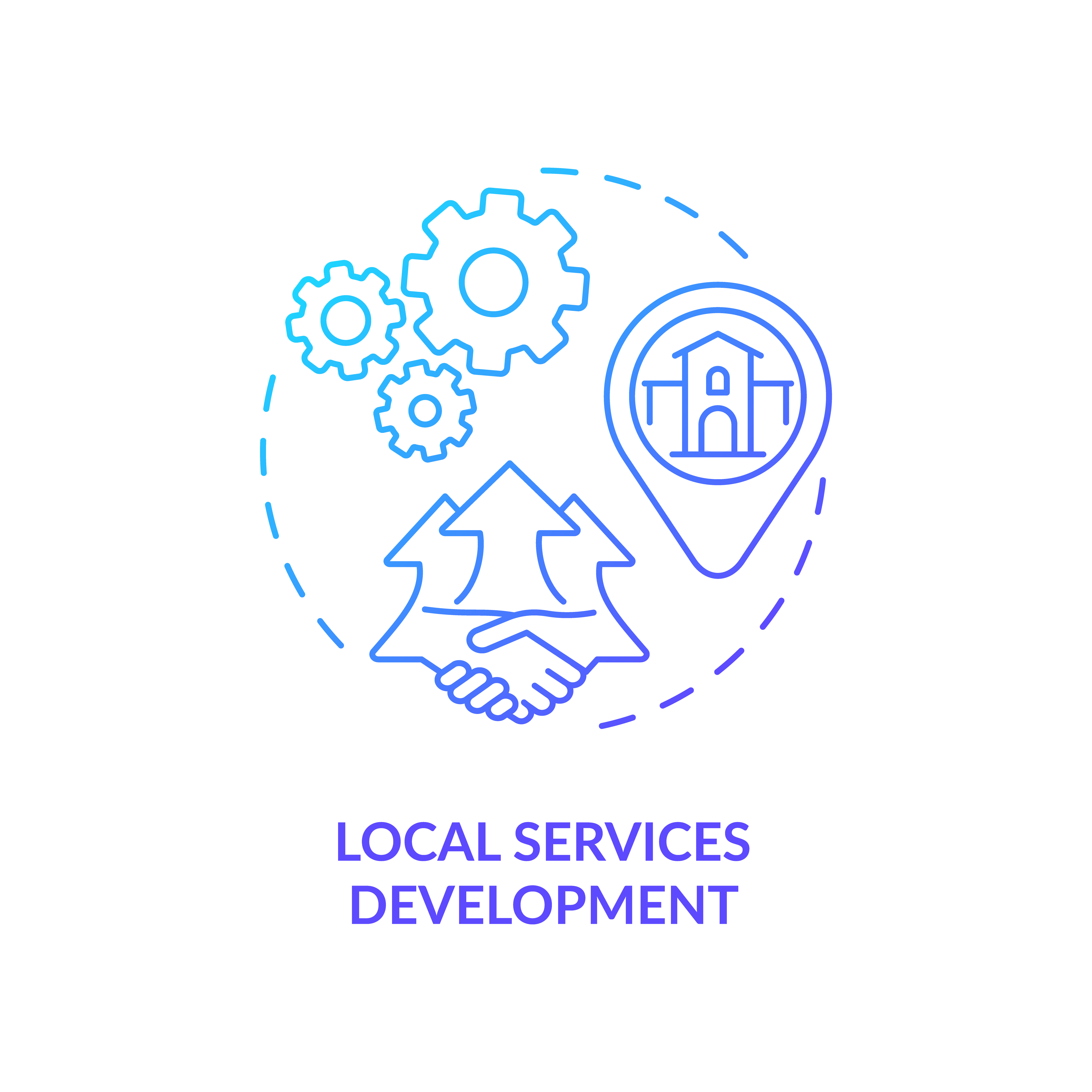 Local services development concept icon. Community change strategy ...
