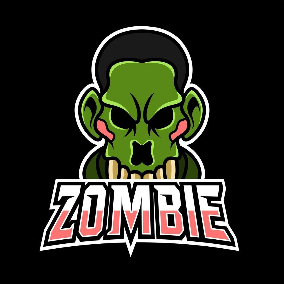 Crazy zombie open head mascot sport gaming esport logo template for ...