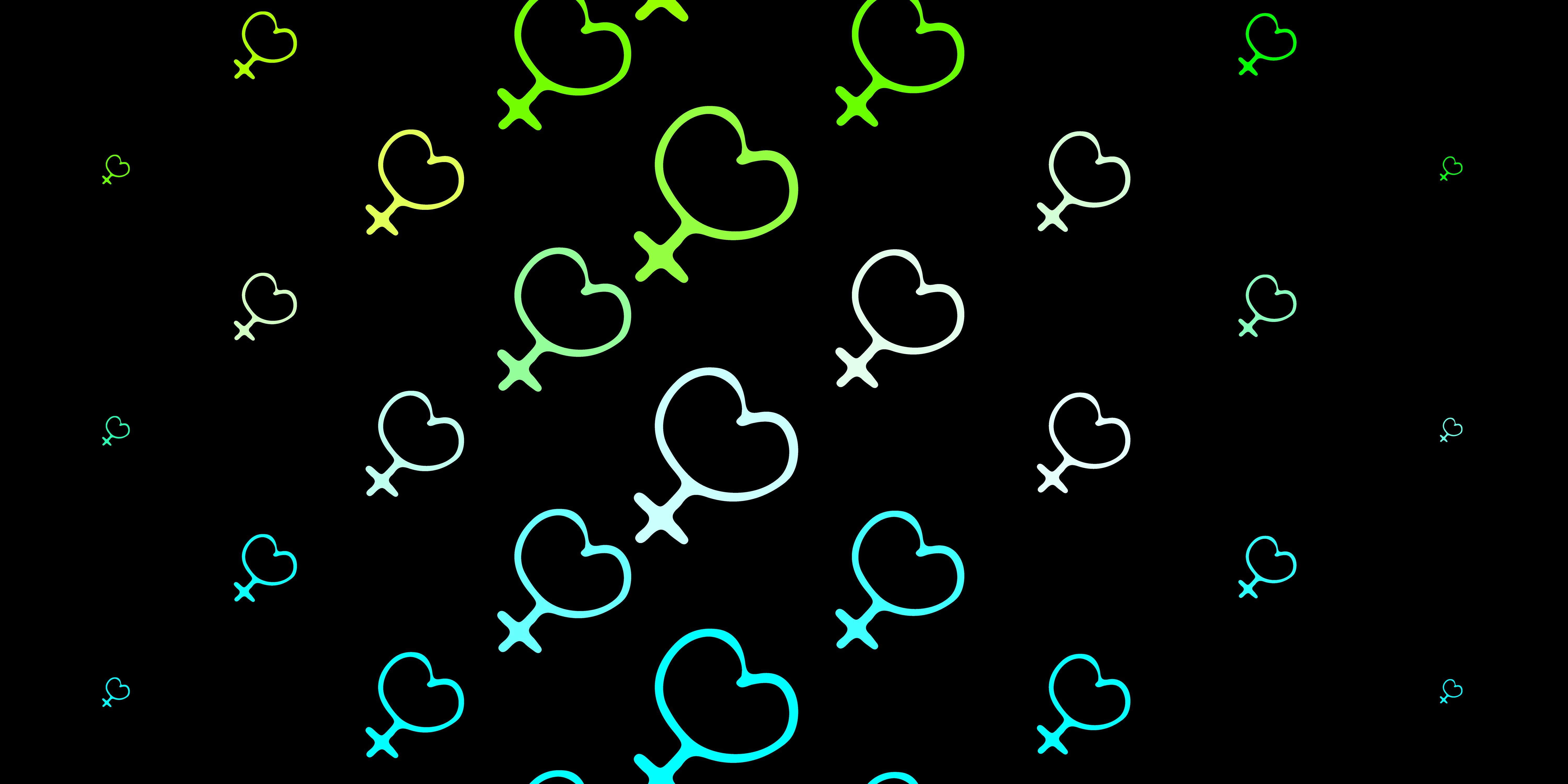 Dark Blue Green Vector Pattern With Feminism Elements 2832430 Vector