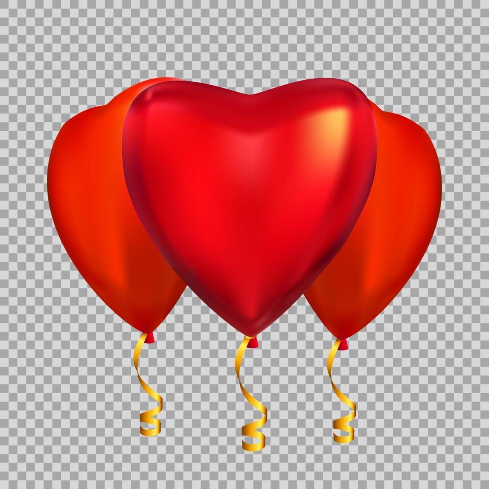 Colour Glossy Heart Shape Helium Balloons Isolated 2833688 Vector Art