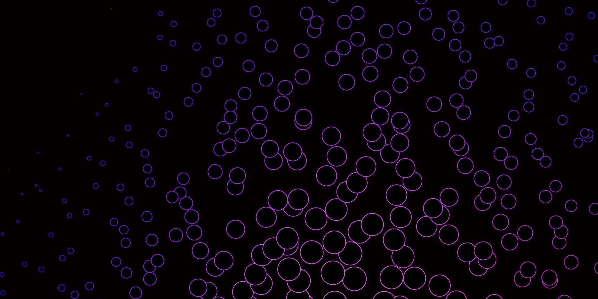 Dark Purple Pink Vector Template With Circles Abstract Colorful Disks On Simple Gradient