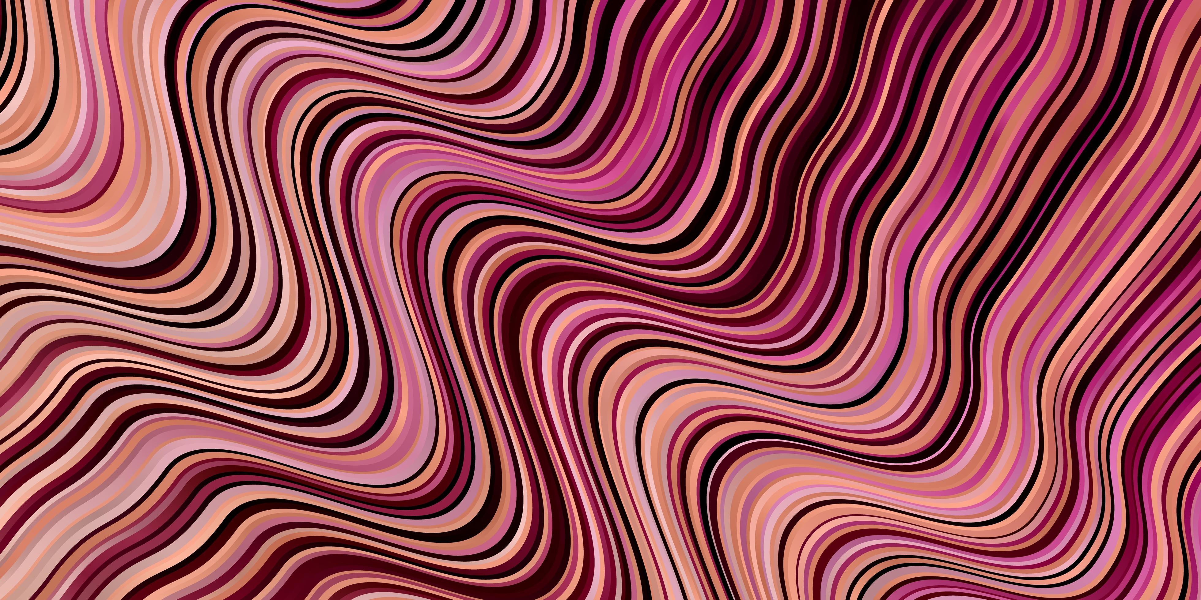 Patrón De Vector Rosa Claro Con Líneas Torcidas Colorida Ilustración