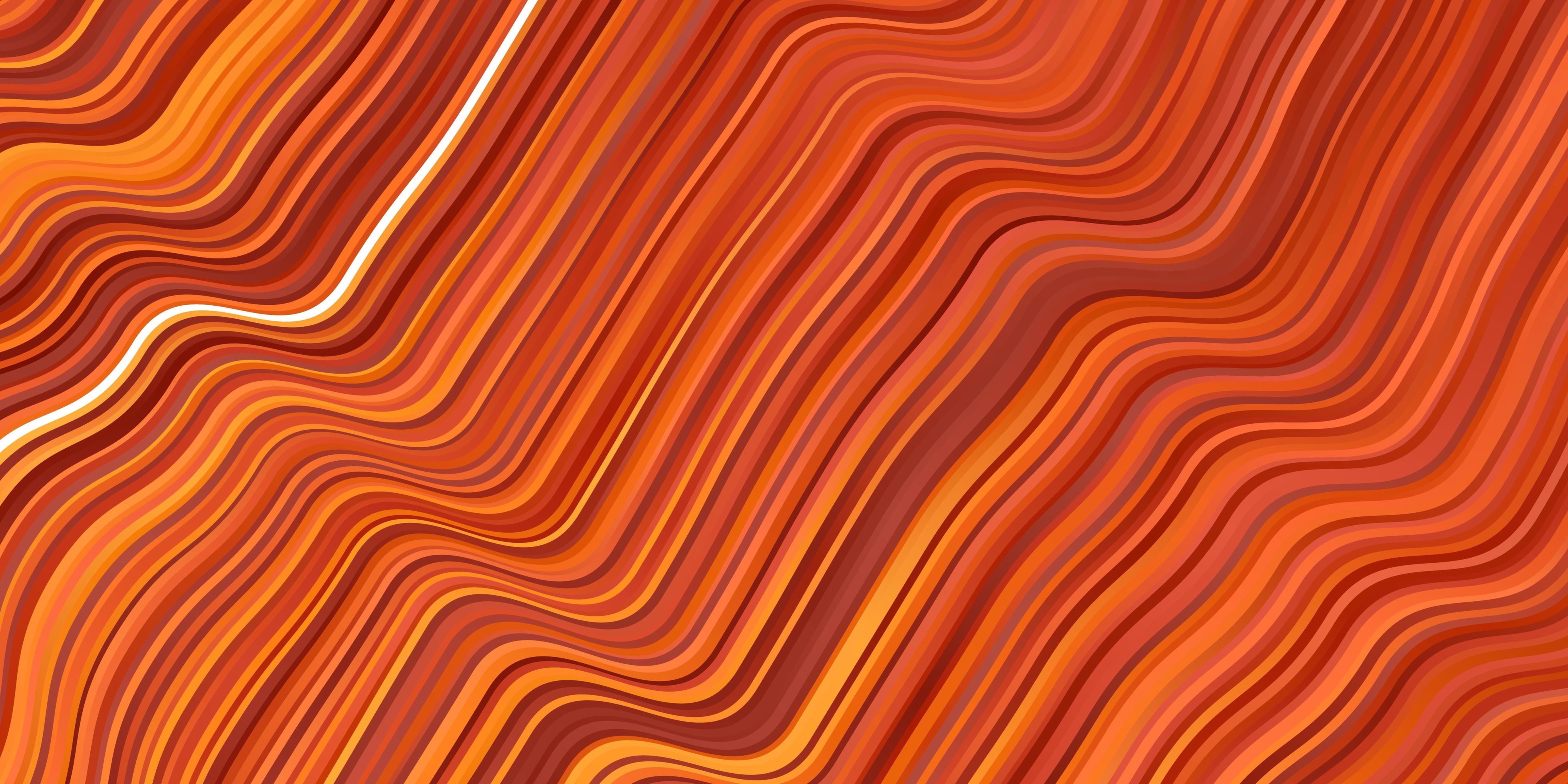 Fondo de vector naranja claro con curvas. colorida ilustración con ...