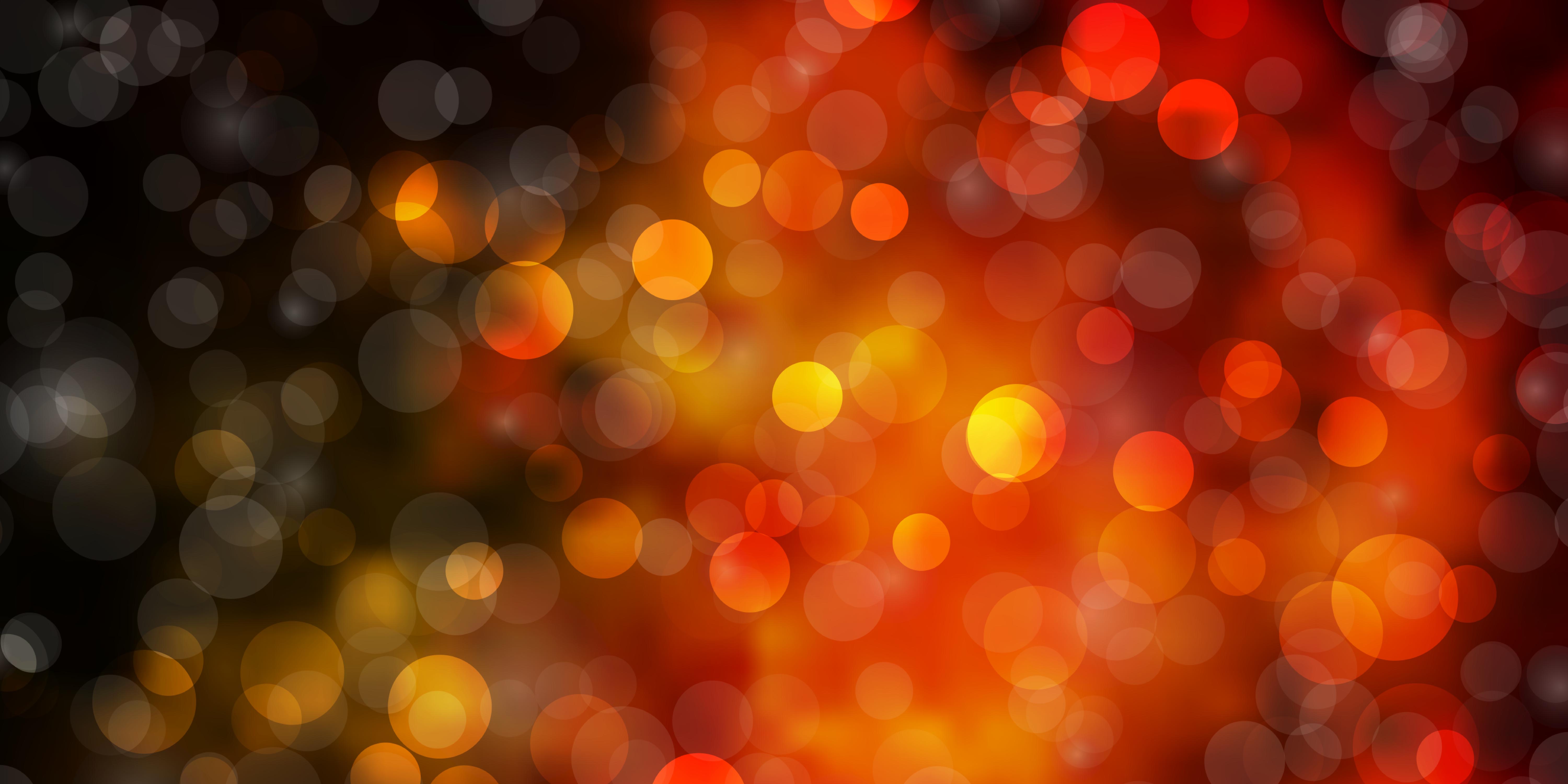 Dark Orange Vector Background With Circles Abstract Colorful Disks On Simple Gradient