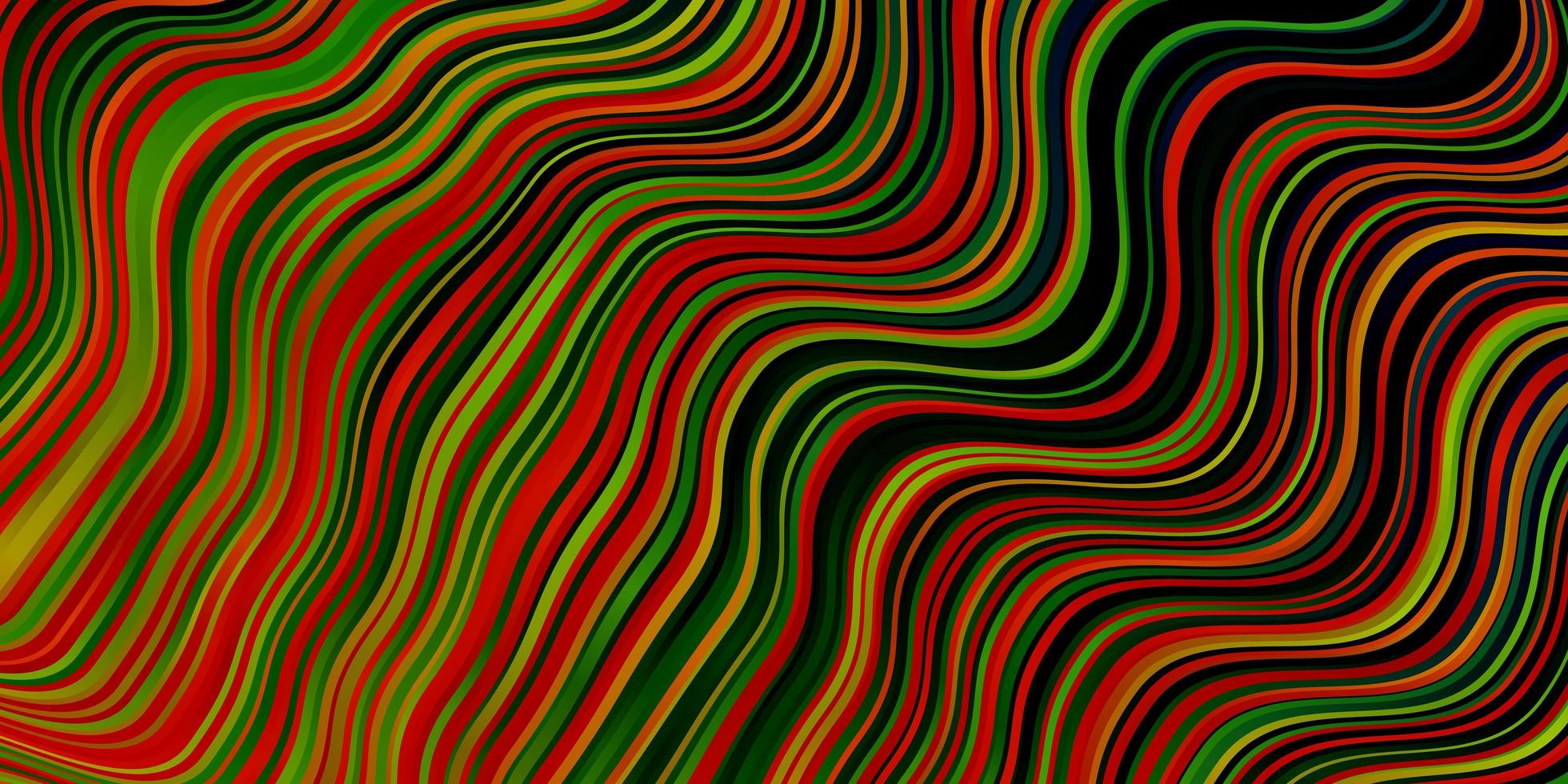 Dark Multicolor Vector Pattern With Curves Colorful Illustration In Circular Style With Lines