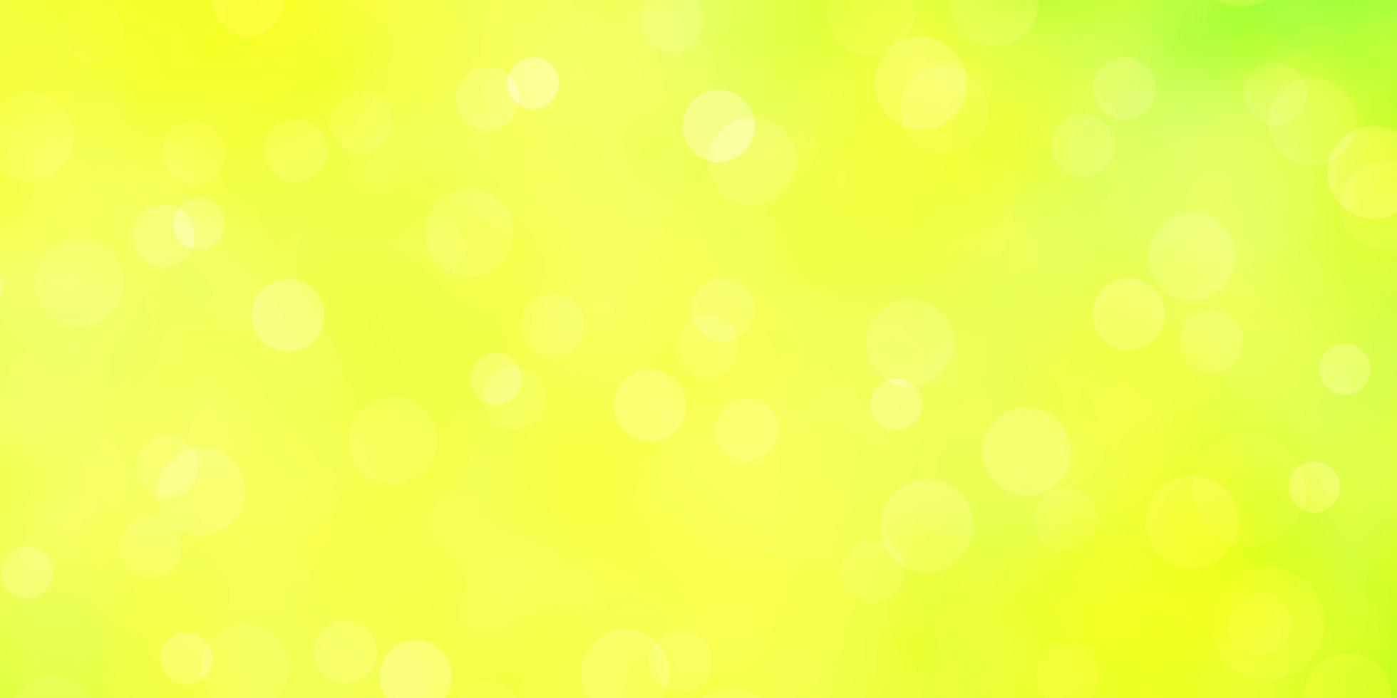 Light Green Yellow Vector Background With Bubbles Abstract Colorful Disks On Simple Gradient