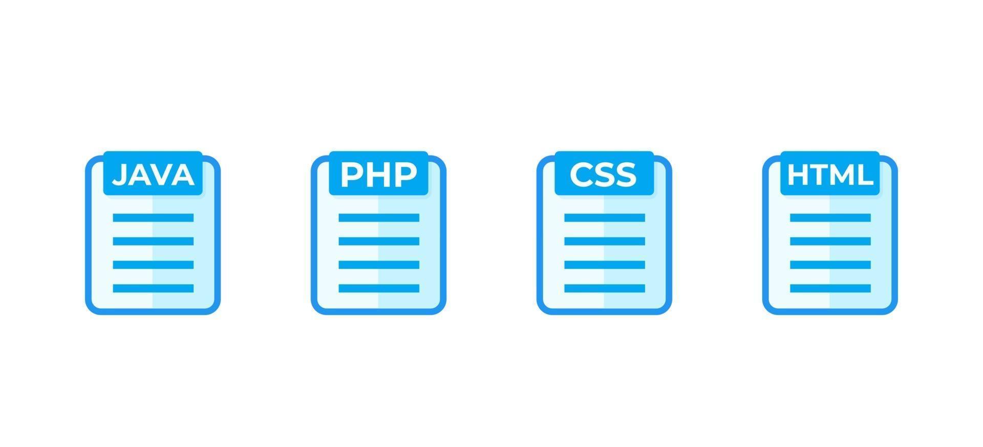 Java Php Css Html Code Vector Icons On White 2837921 Vector Art At Vecteezy