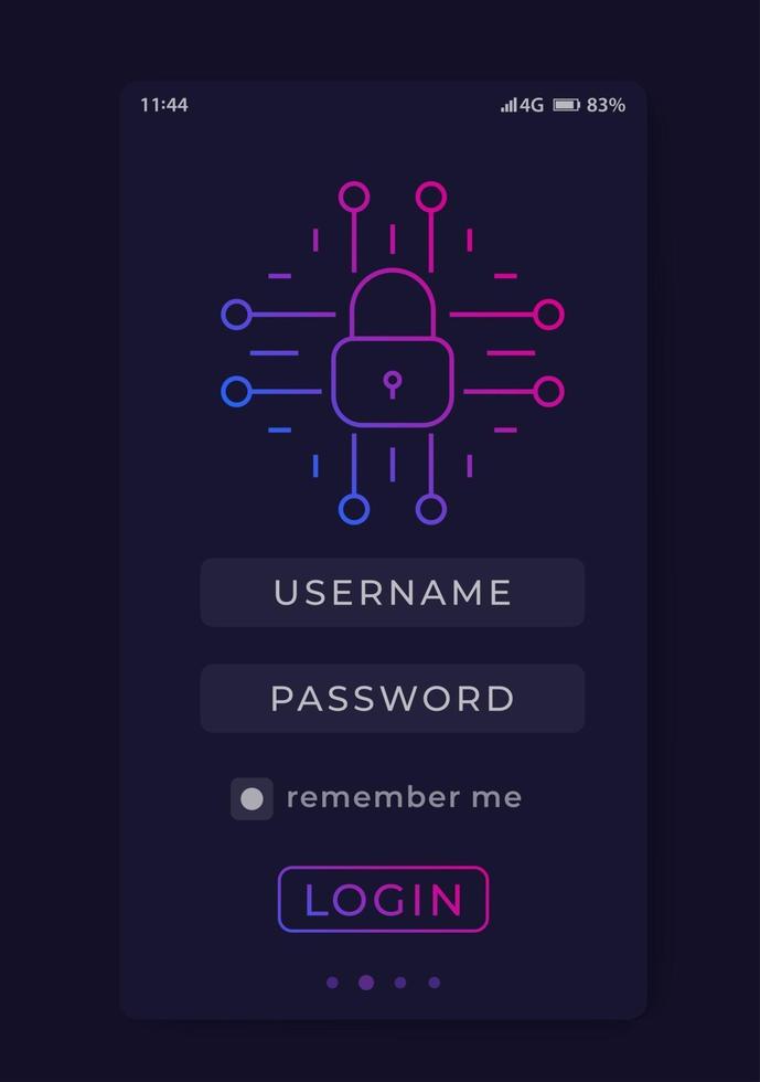 User Login, authentication, mobile interface vector template 2837973 ...
