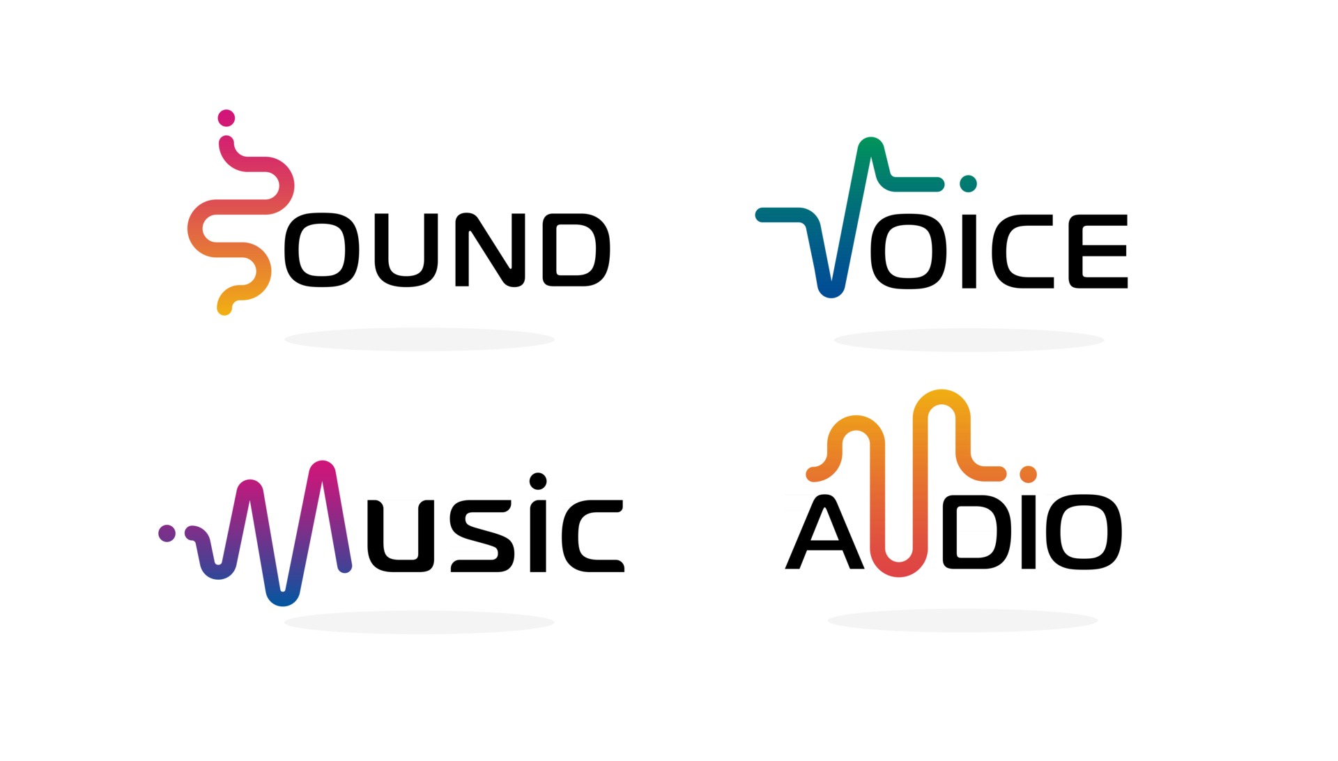 Sound Wave Icons Set Music Waves Symbols Audio Logos Template Voice