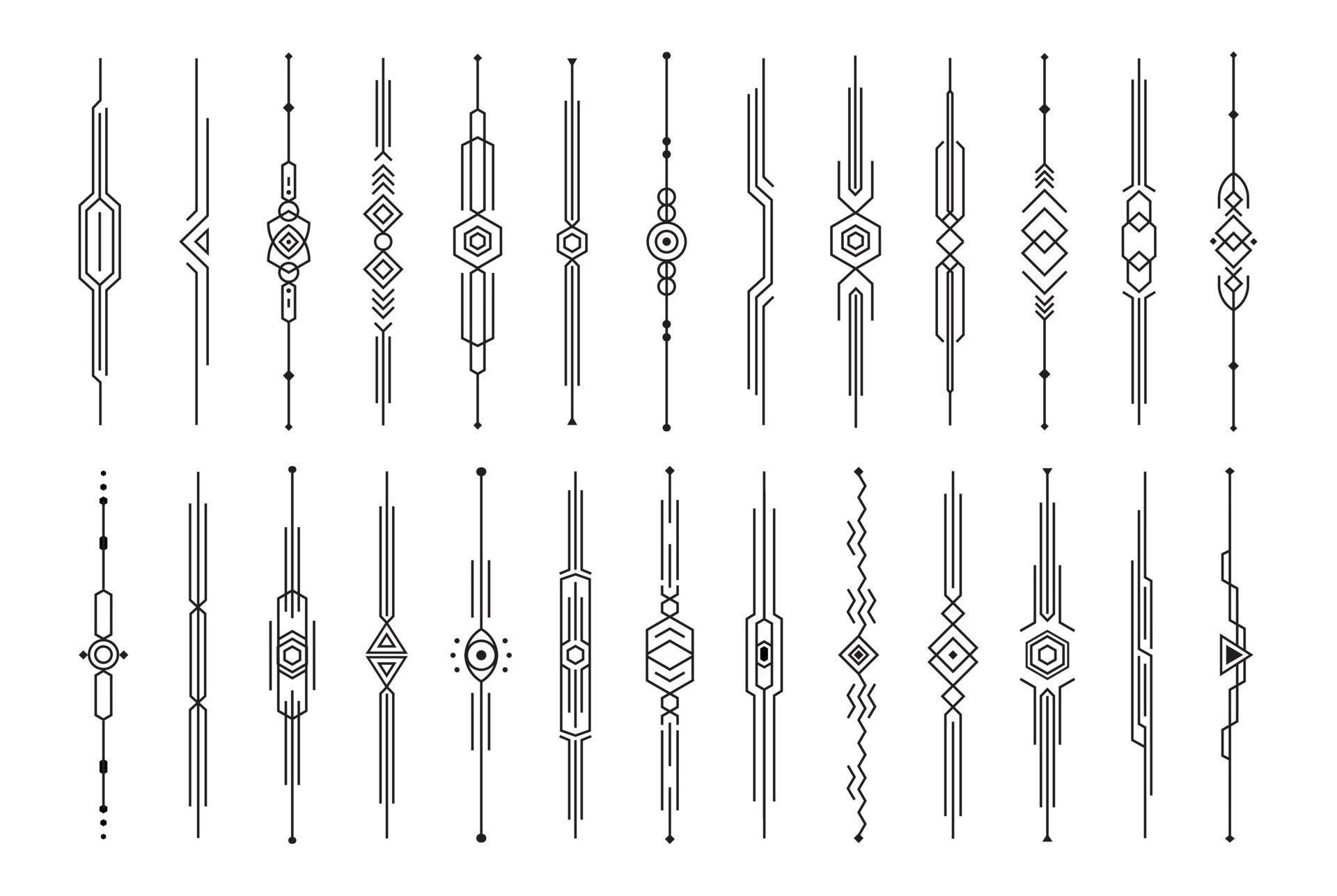 Dividers collection, vertical decorative lines, set of futuristic ... Dividers collection, vertical decorative lines, set of futuristic ...