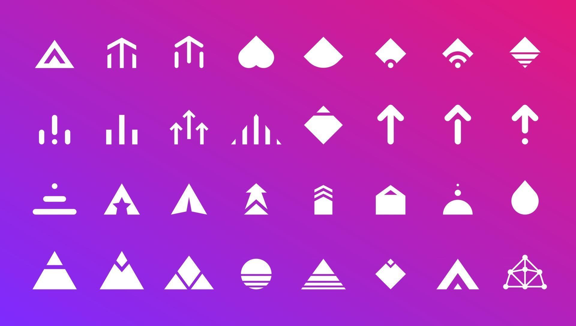 Swipe Up Top Move Button Icon Set Application And Social Network Scroll Arrow Pictogram