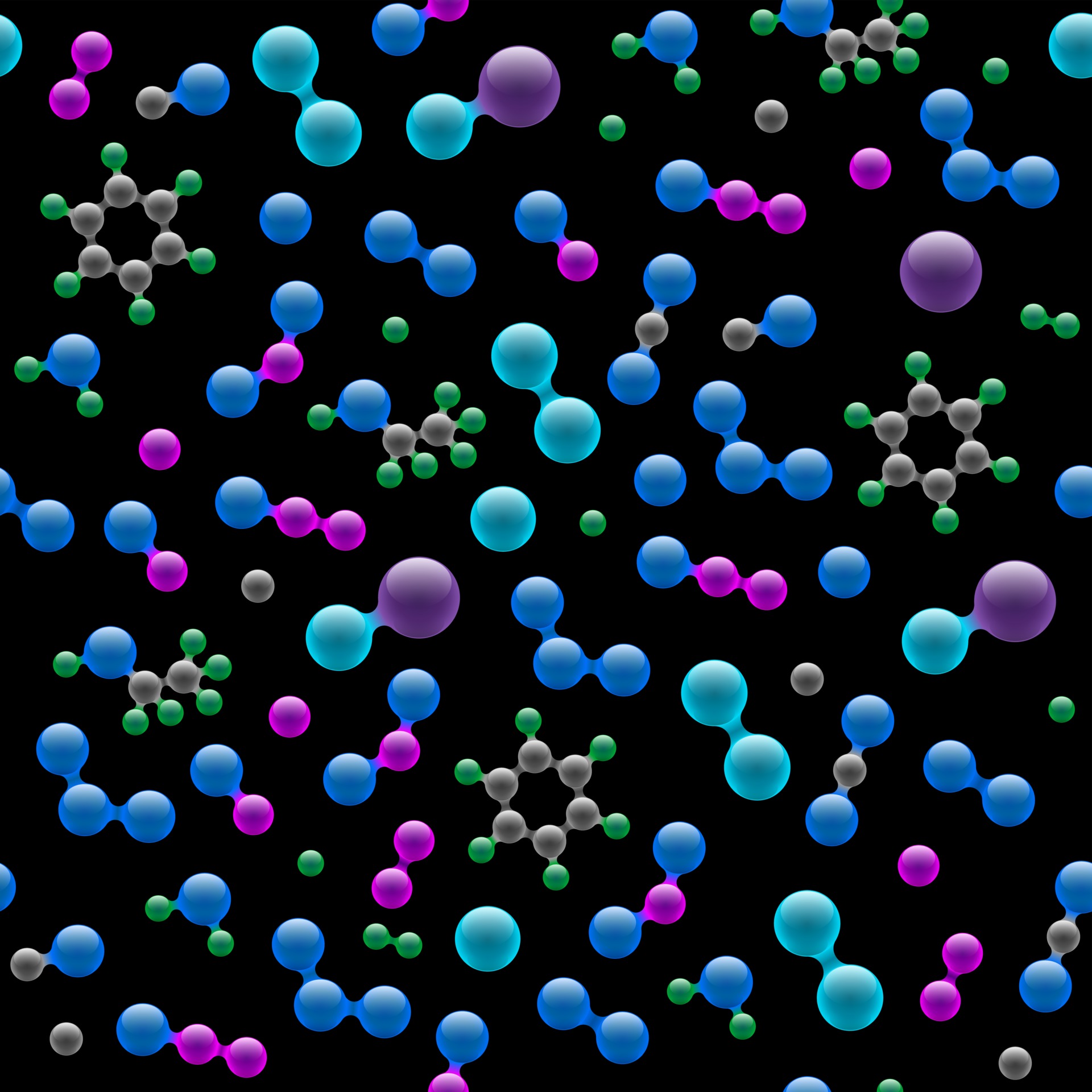 Chemistry Atomic Molecular 3d Structure Seamless Pattern Abstract