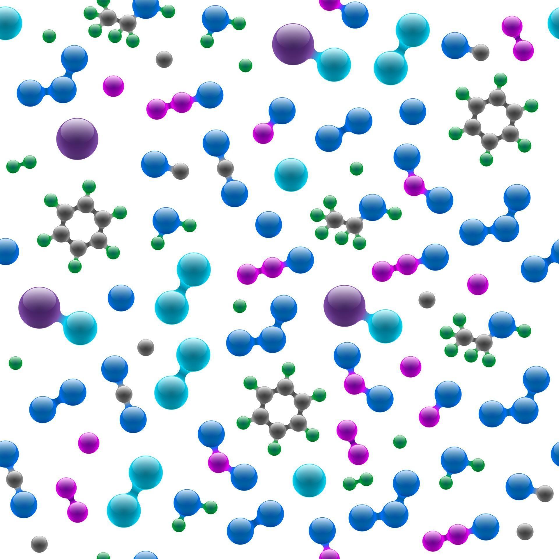 Chemistry Atomic Molecular 3d Structure Seamless Pattern Abstract
