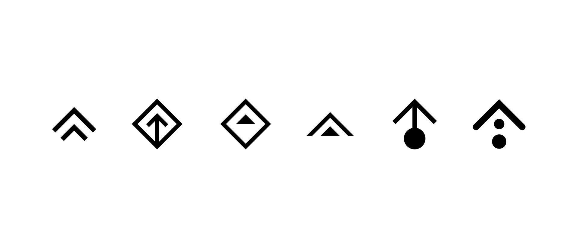 Swipe Arrow Up Button Set Application And Social Network Scroll Icons