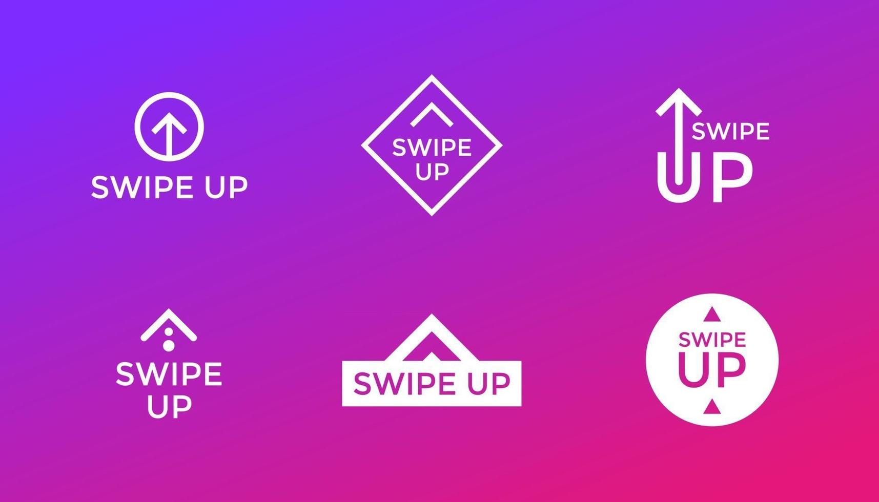 Swipe Up Icon Set Isolated On Background For Stories Design Scroll Pictogram Arrow Up Logo For