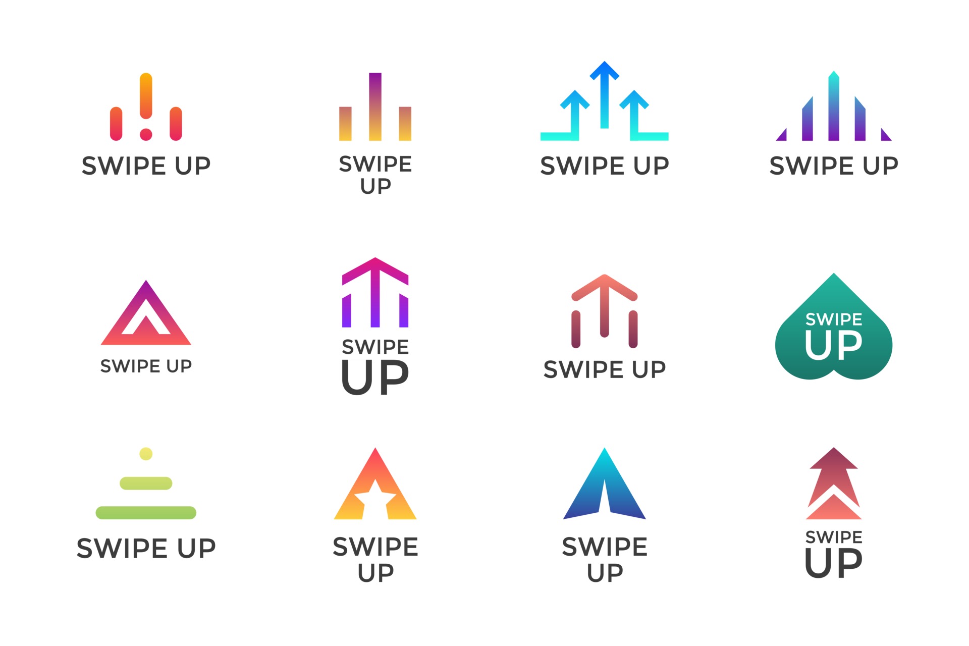 Swipe Up Button Icon Set Application And Social Network Scroll Arrow