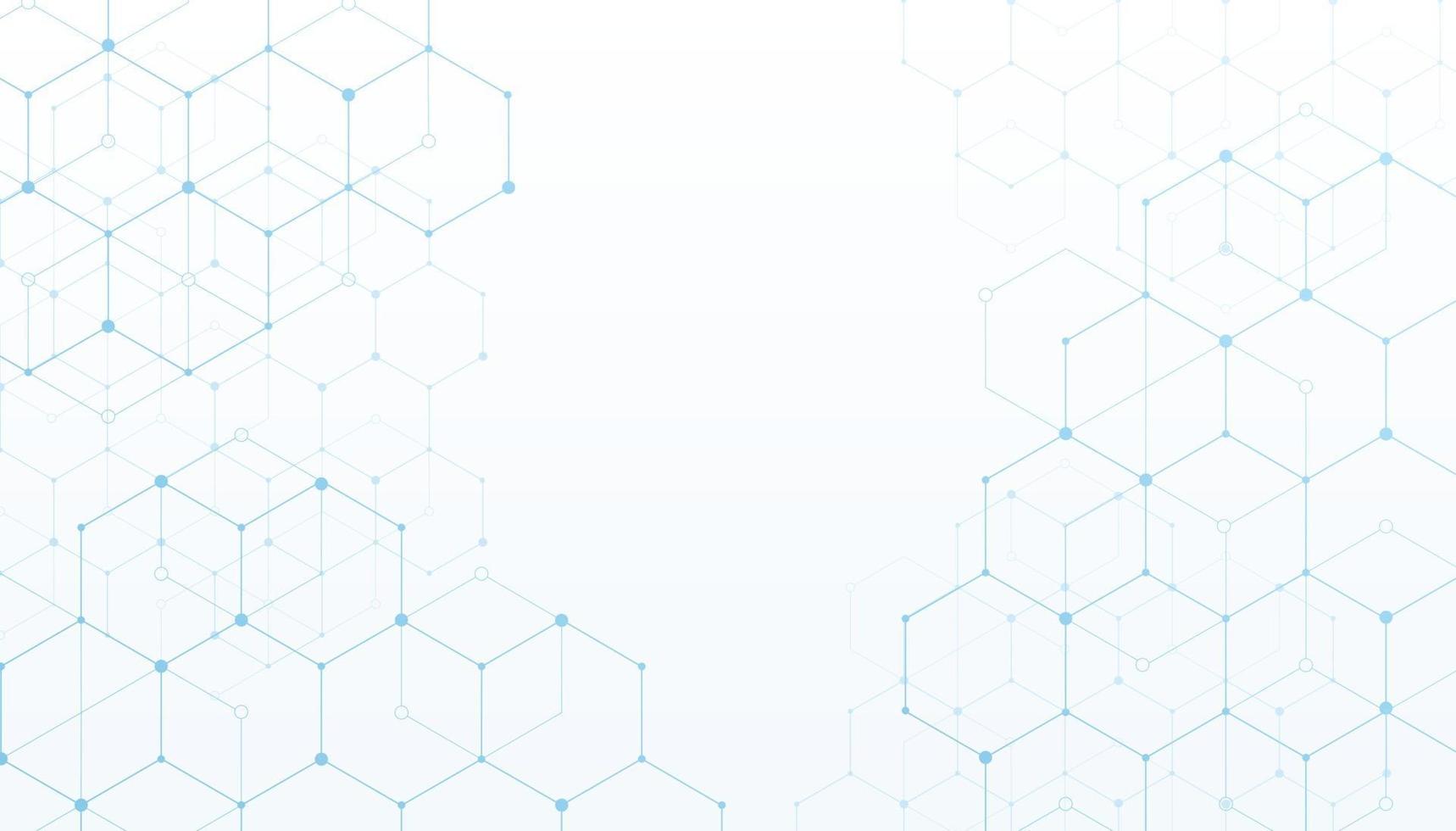 Abstract Lines And Dots Connect On White Background Technology Connection Digital Data And Big