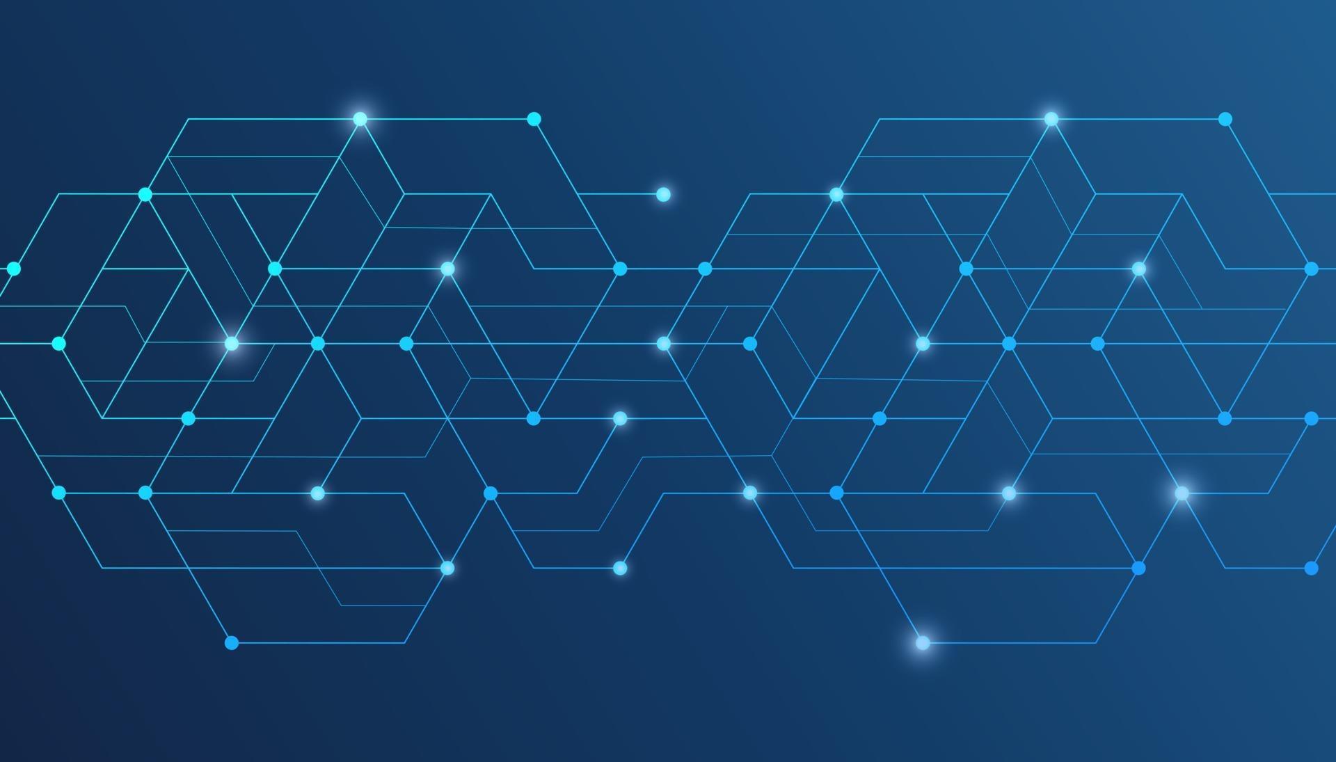 Abstract Lines And Dots Connect Background Technology Connection Digital Data And Big Data