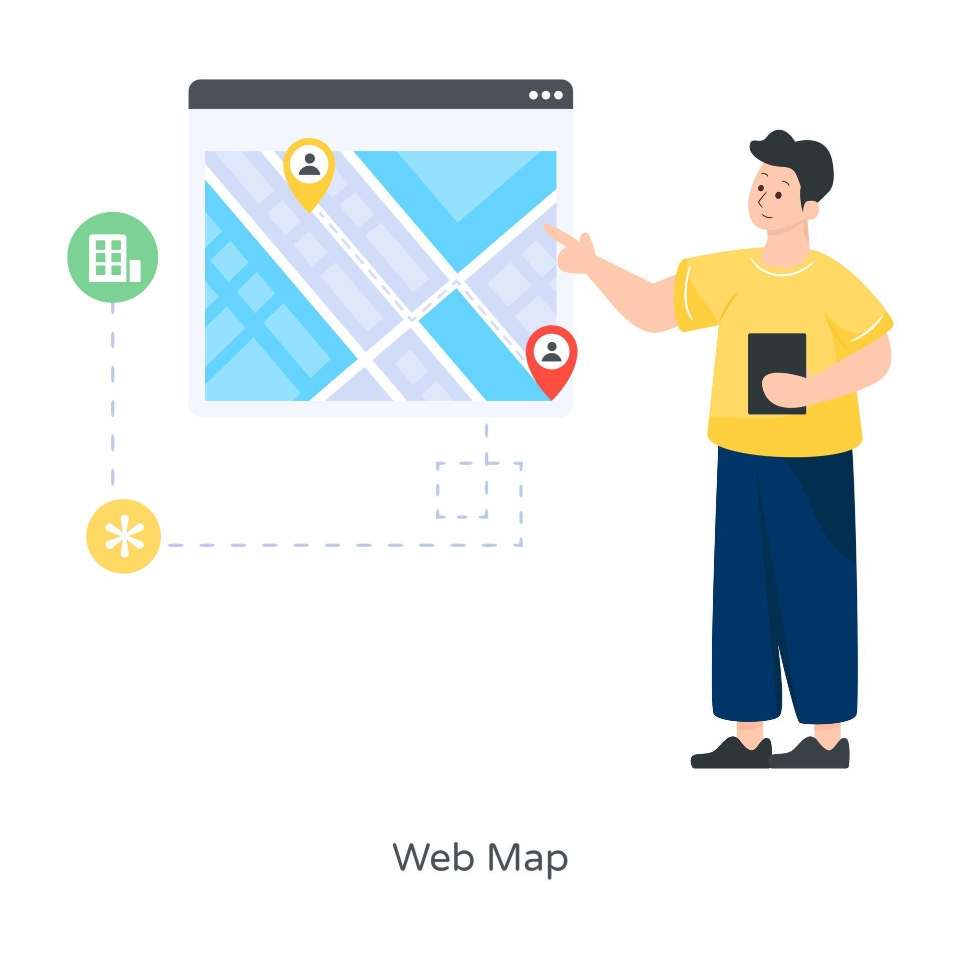 Web Map and Navigation 2840637 Vector Art at Vecteezy