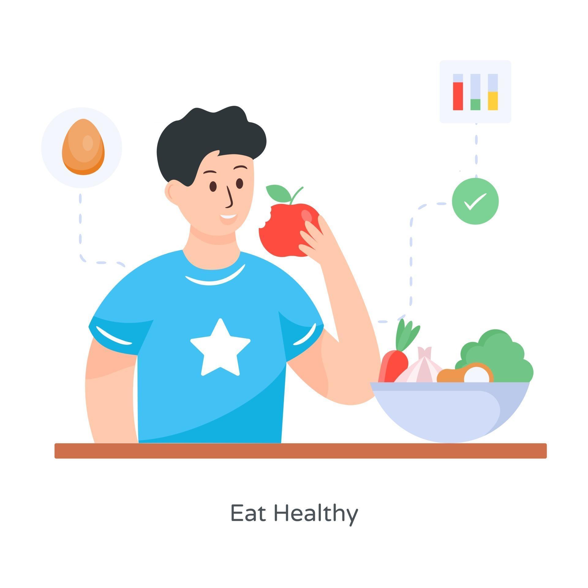 Eat Healthy Food 2840641 Vector Art at Vecteezy