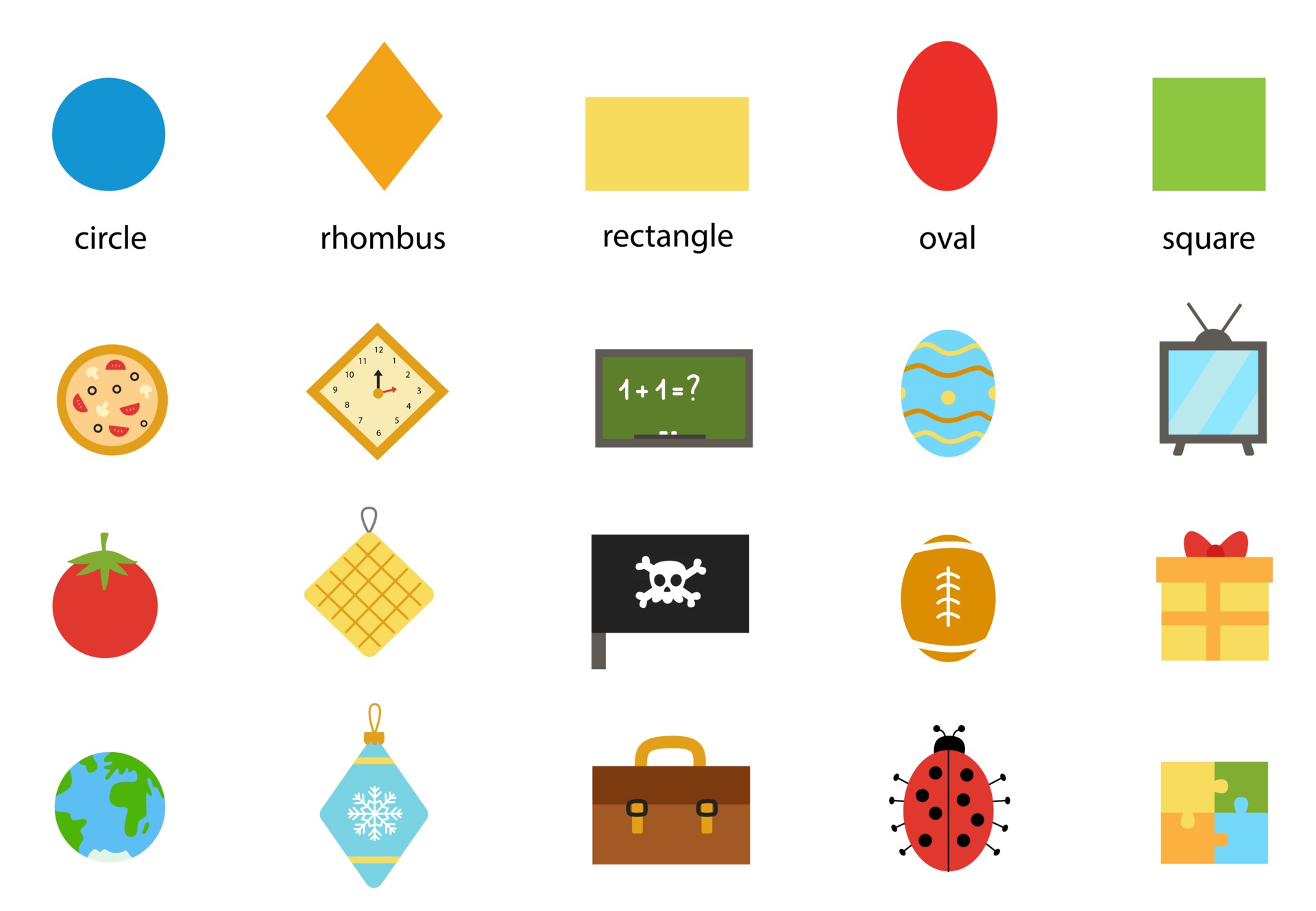 aprendizaje de formas geométricas básicas para niños. formas básicas ...