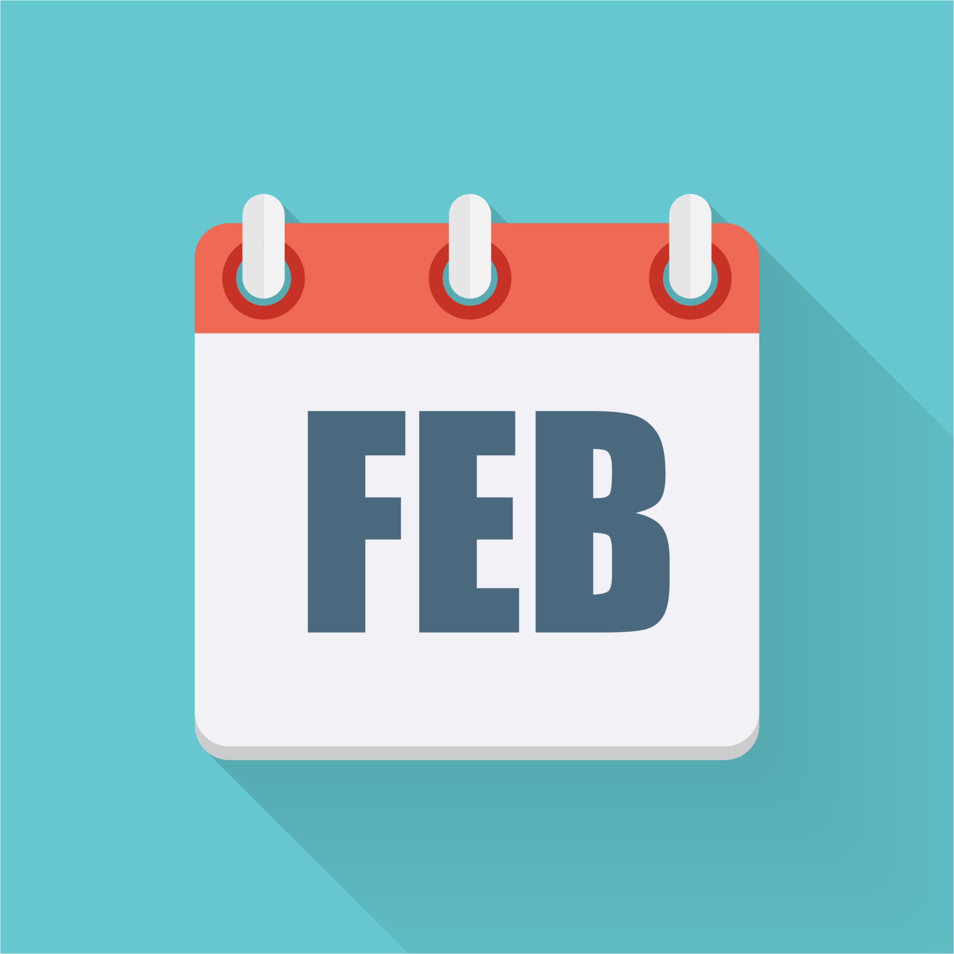 February Dates Flat Icon with Long Shadow. Vector Illustration 2849129 ... February Dates Flat Icon with Long Shadow. Vector Illustration 2849129 ...