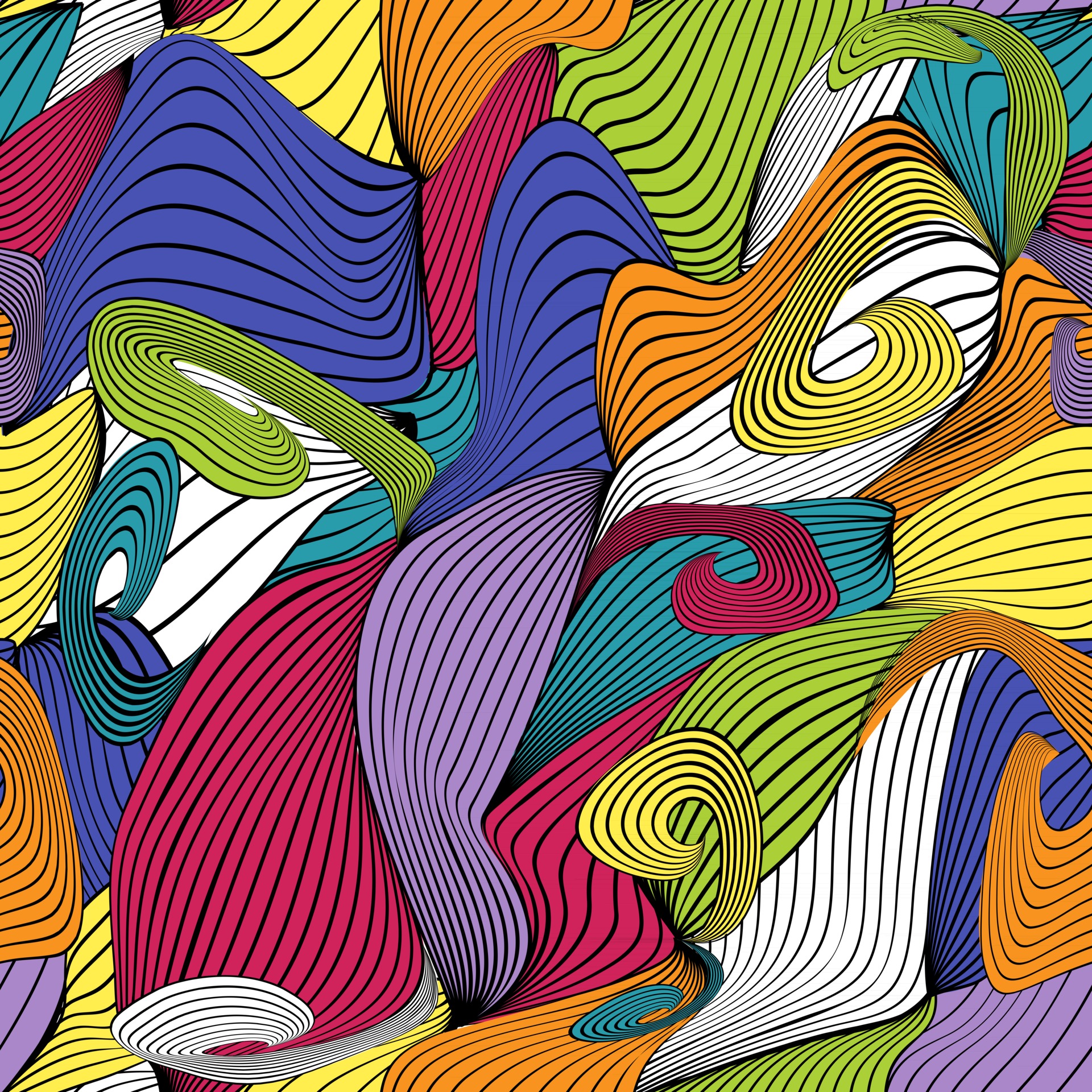 Abstract Wave Seamless Pattern Background Vector Illustration 2849133