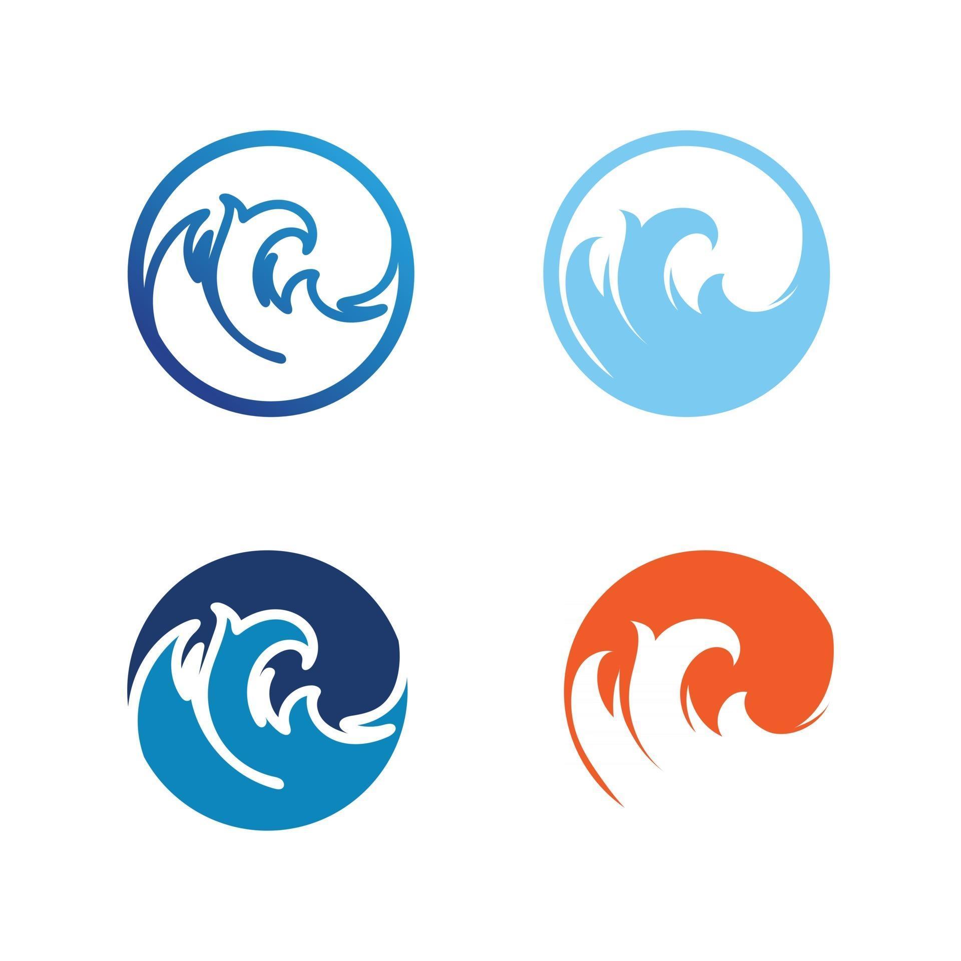 Water wave icon vector icon beach logo design for nature and ocean ...