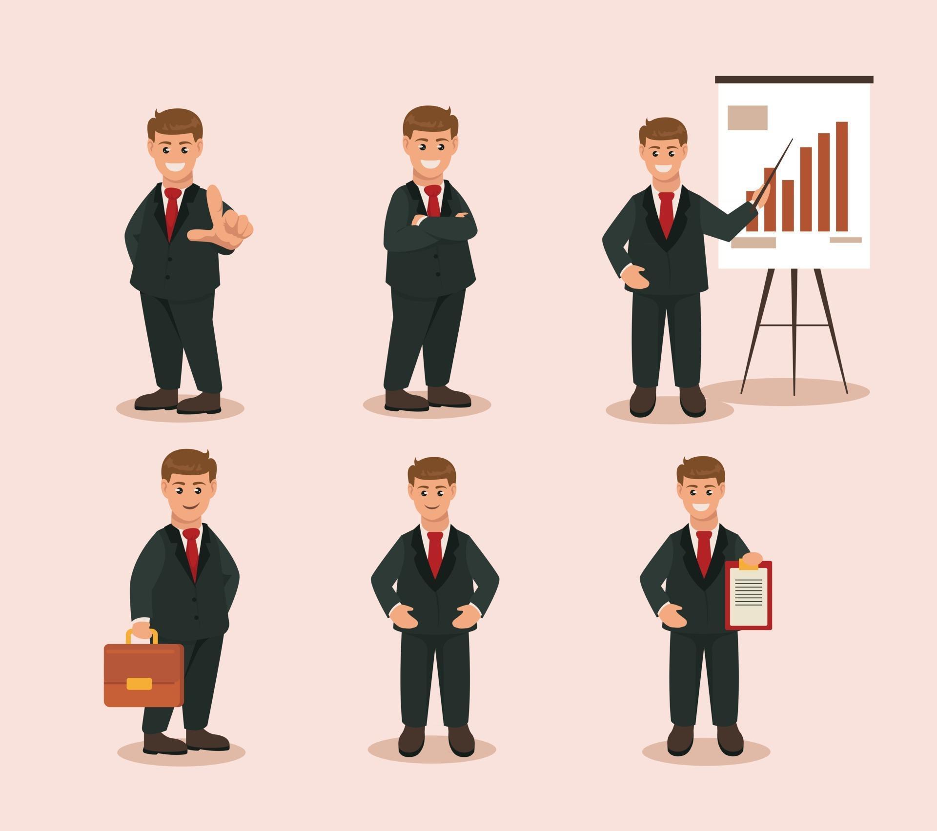 Set of businessman illustration 2849983 Vector Art at Vecteezy