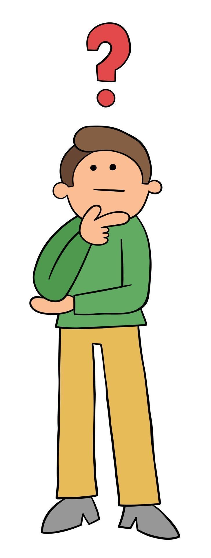 Cartoon Standing Young Man Thoughtful Vector Illustration 2850044 ... Cartoon Standing Young Man Thoughtful Vector Illustration 2850044 ...