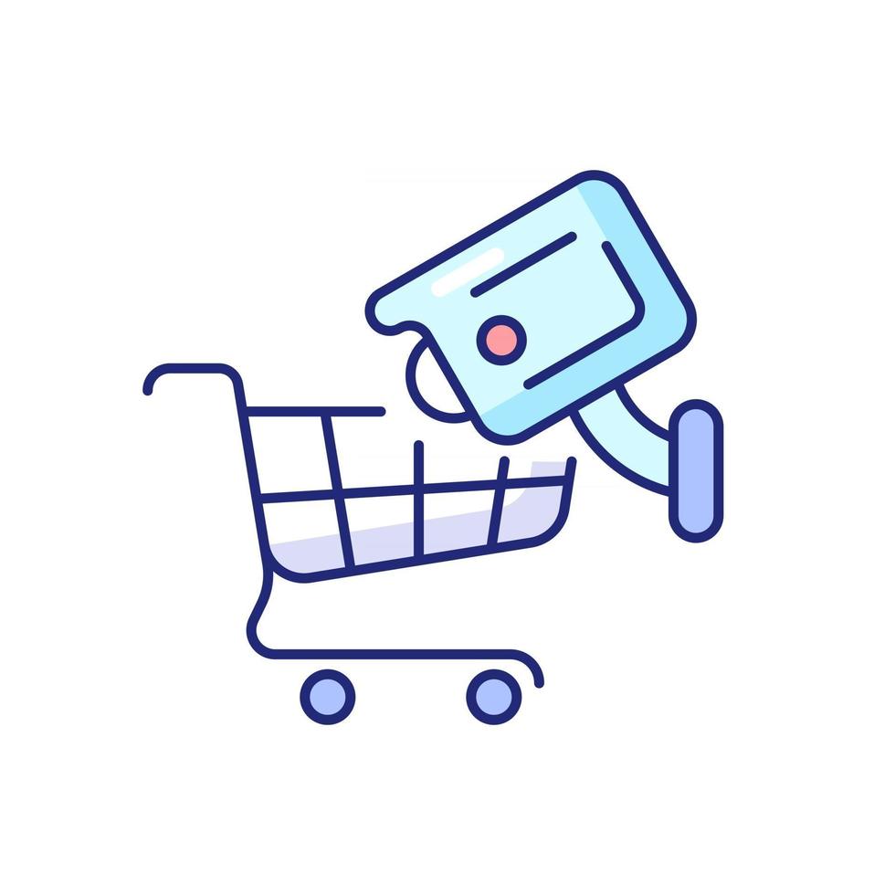Tracking Customers With Surveillance Camera Rgb Color Icon Isolated