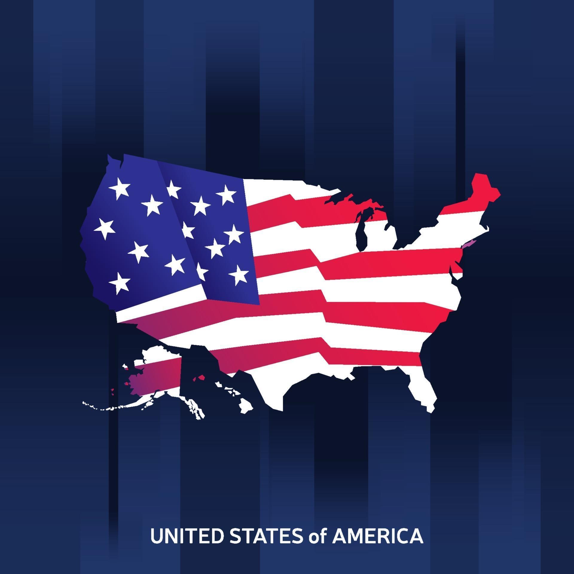 USA Map with Flag 2859392 Vector Art at Vecteezy