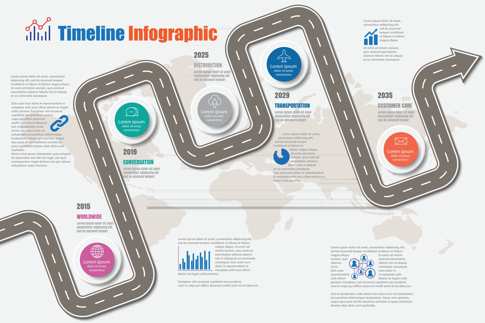 Business roadmap timeline infographic icons designed for abstract ...